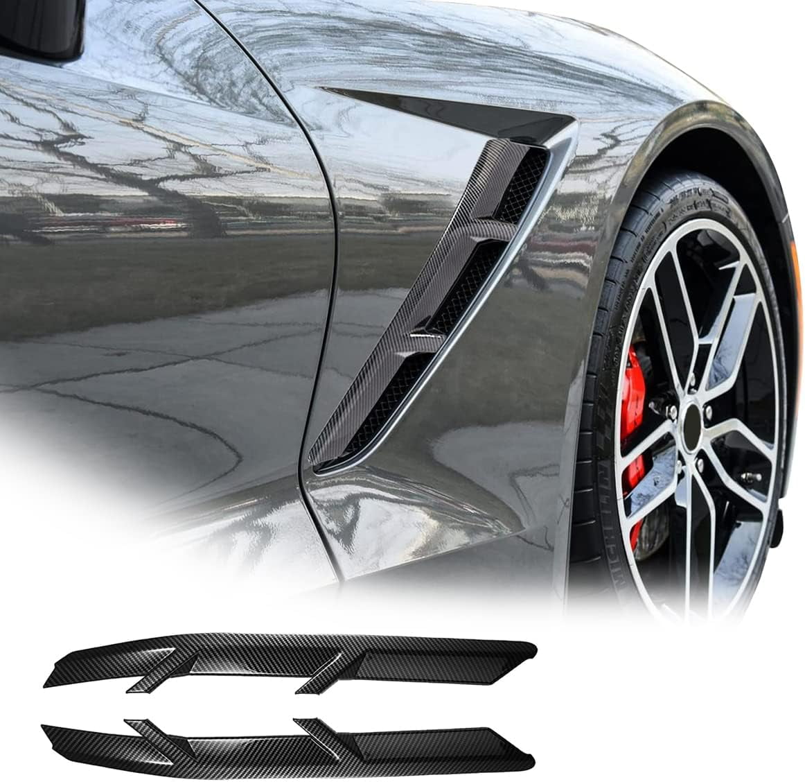 TINKI Car Front Fender Side Body Vent For Chevrolet Corvette C7 2014 ...