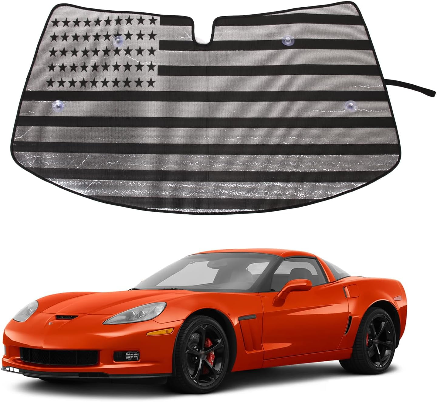 TINKI Car Front Windshield Sunshade for Corvette C6 2005-2013, Front ...