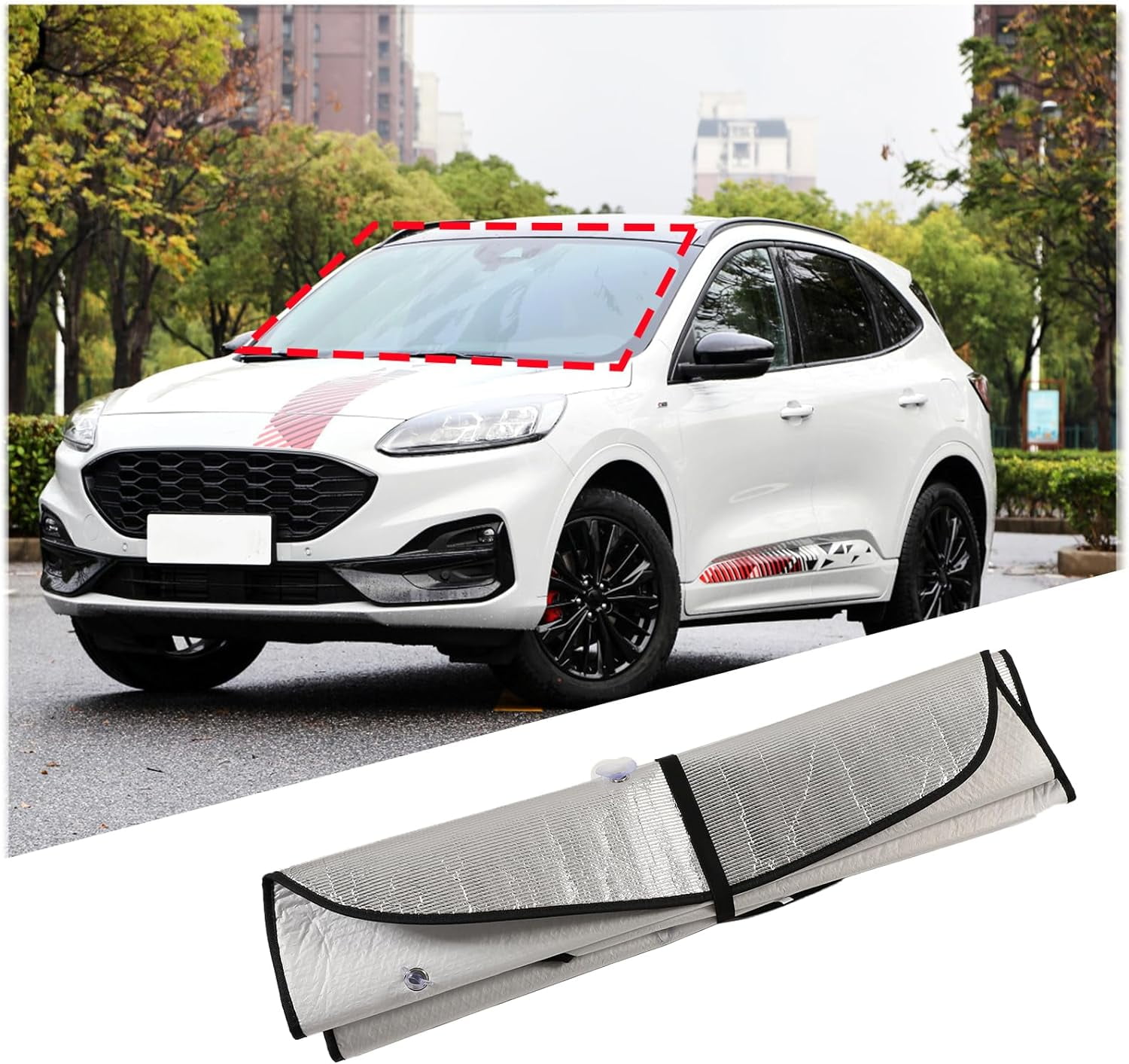 TINKI Car Front Windshield Sunshade for Ford Escape 2023, Front Window ...