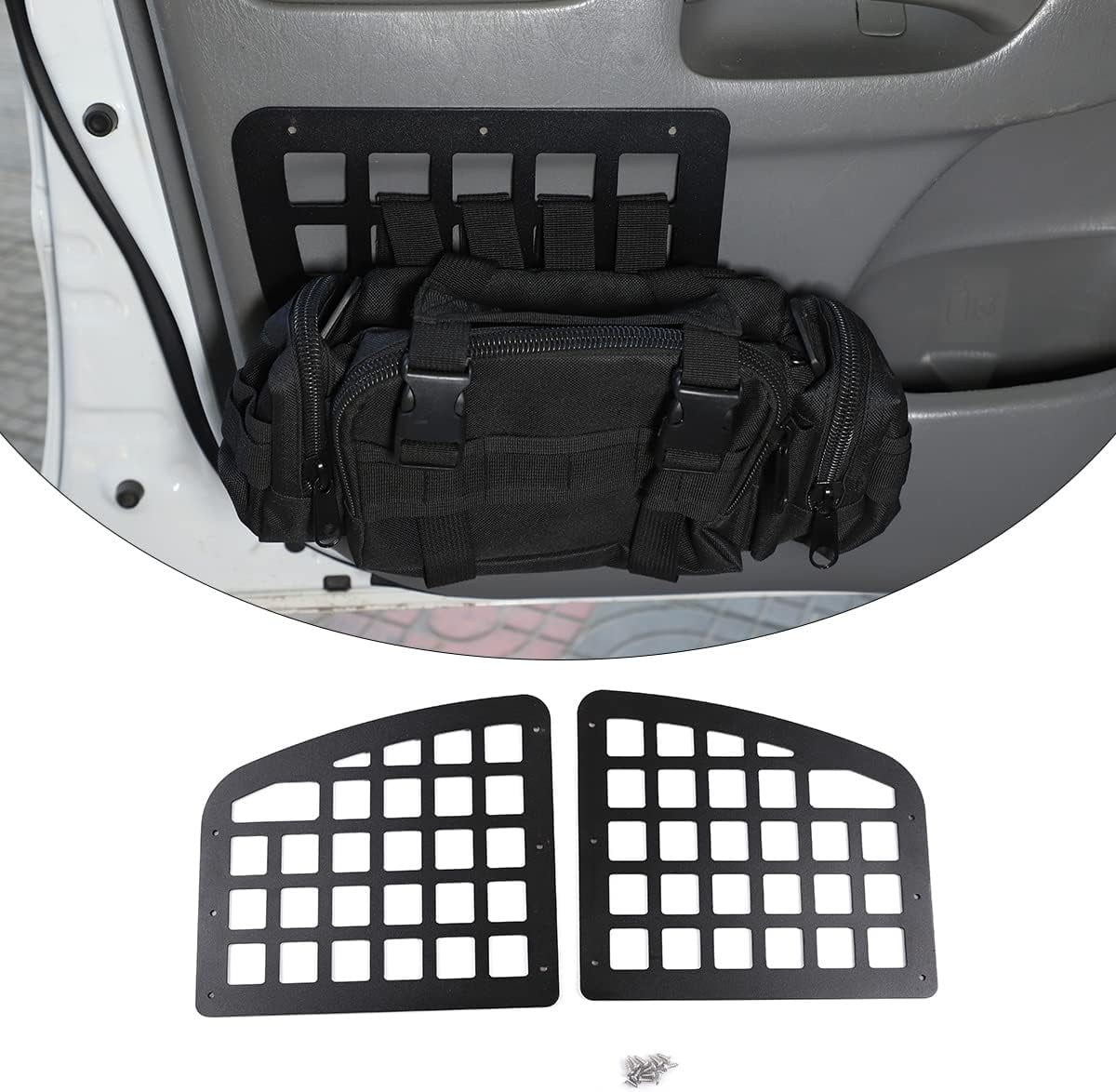 TINKI Car Interior Door Storage Panel Shelf Aluminum Alloy Shelf for ...