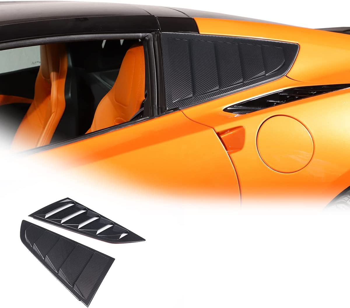 TINKI Car Rear Side Window Louvers Compatible with Chevrolet Corvette ...
