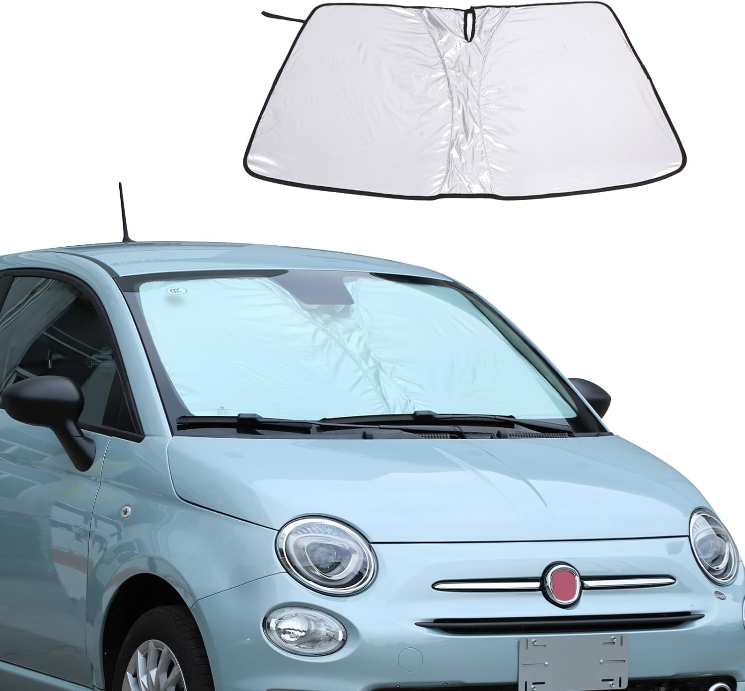 TINKI Car Windshield Sunshade UV Ray Reflector for 2010-2022 Fiat 500 ...