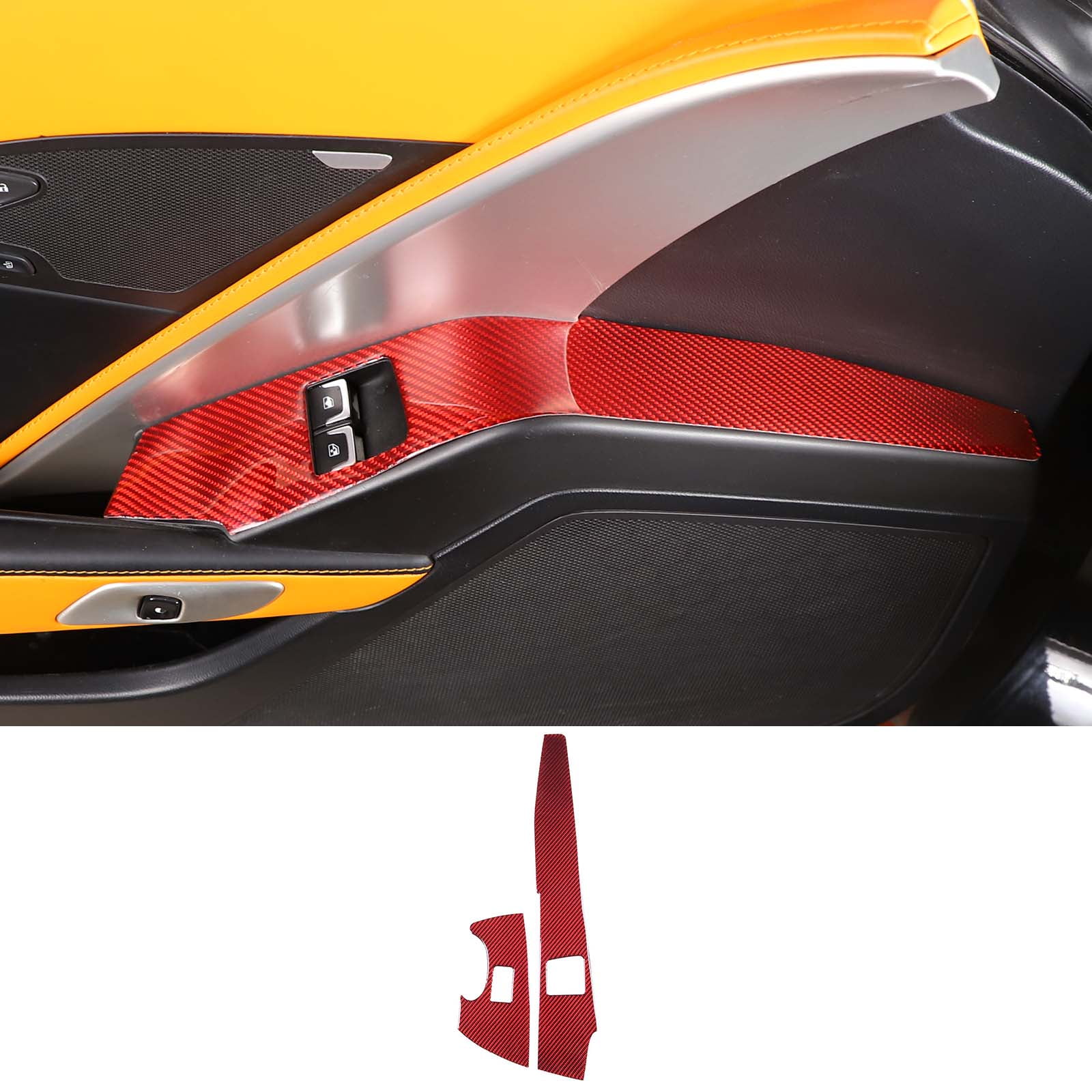 TINKI Carbon Fiber Window Lift Trim Switch Panel Decorations for ...