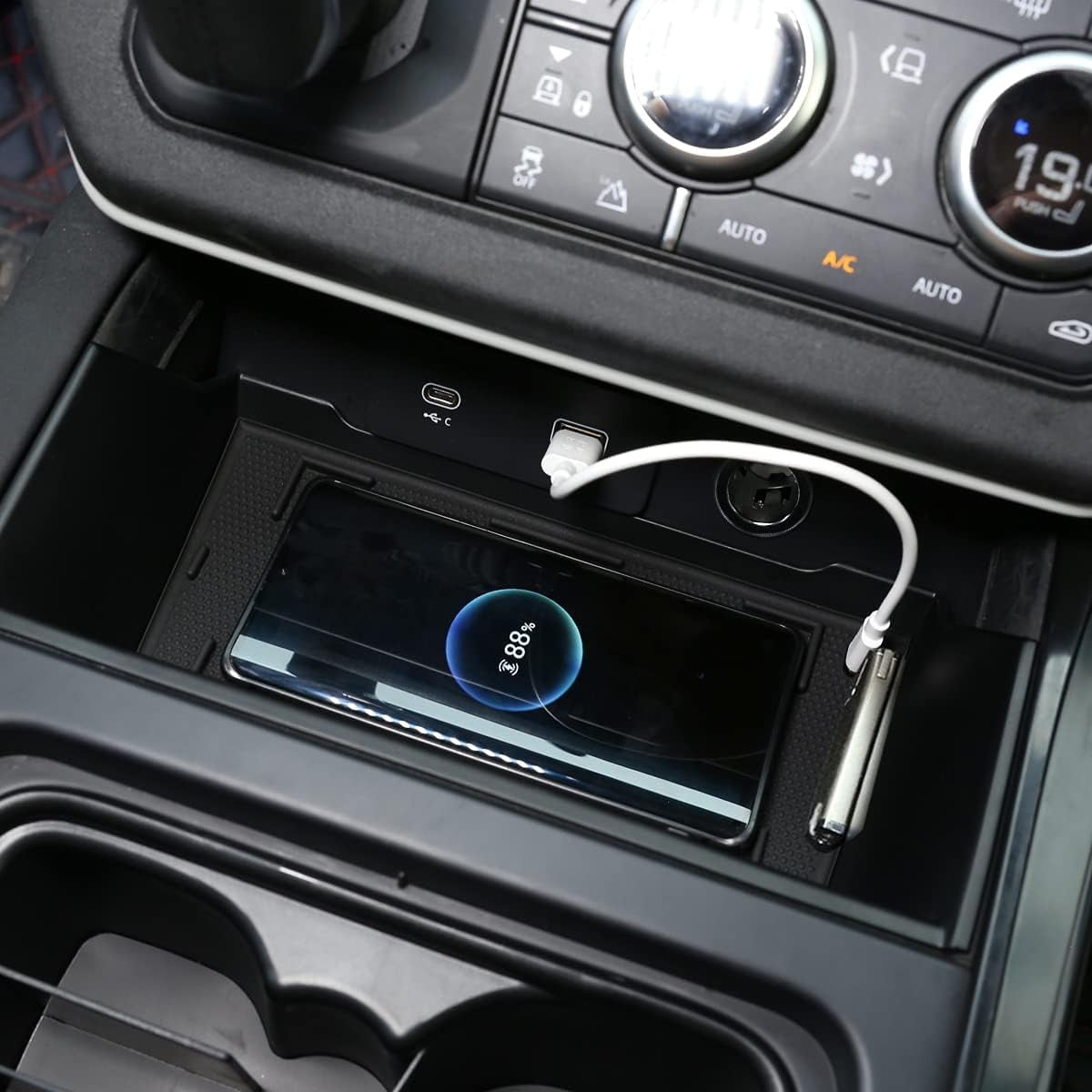 TINKI Center Console Armrest Storage Box Console Storage Box Wireless ...