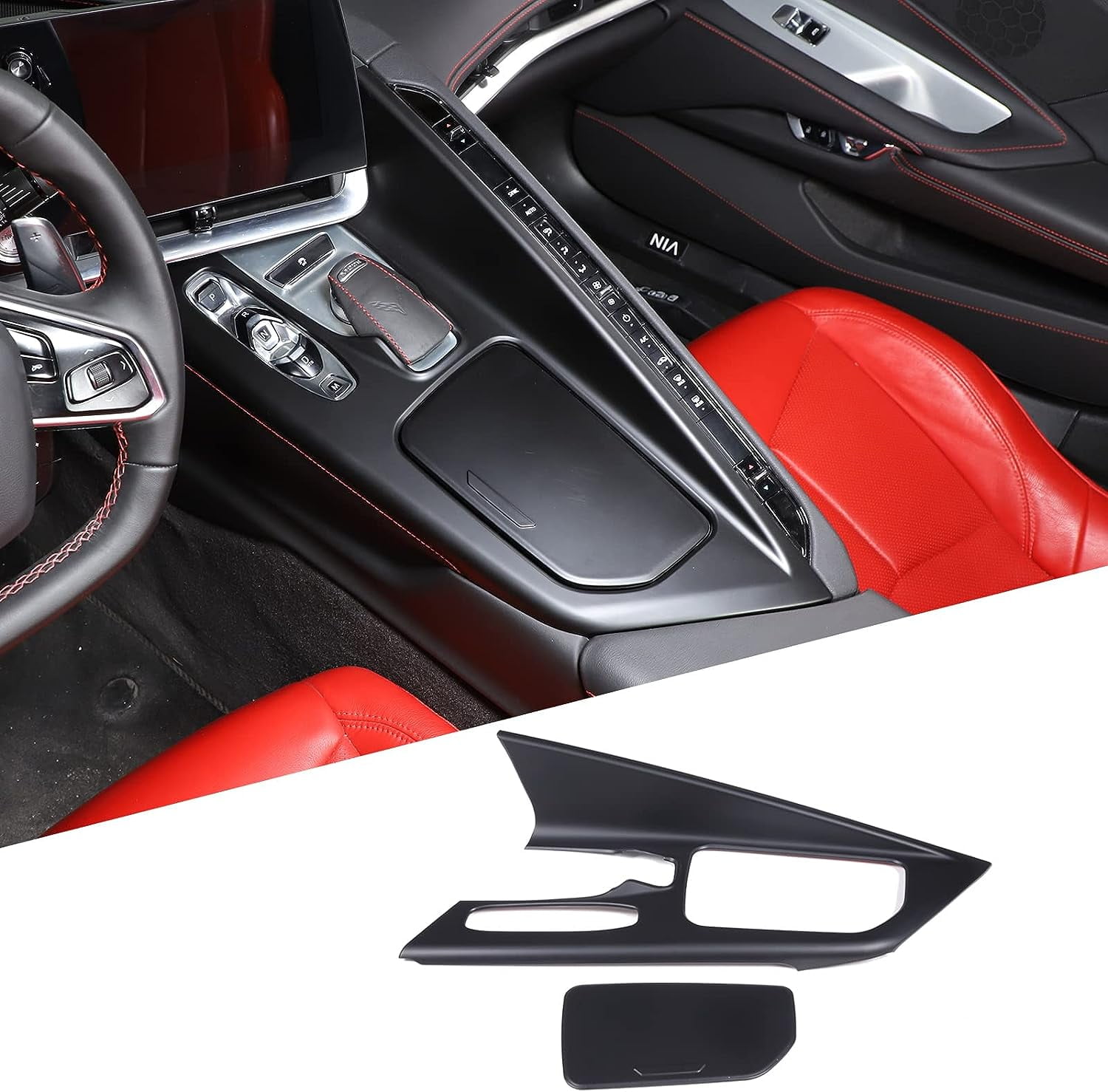 TINKI Center Console Panel Trim Compatible with Chevrolet Corvette C8 ...