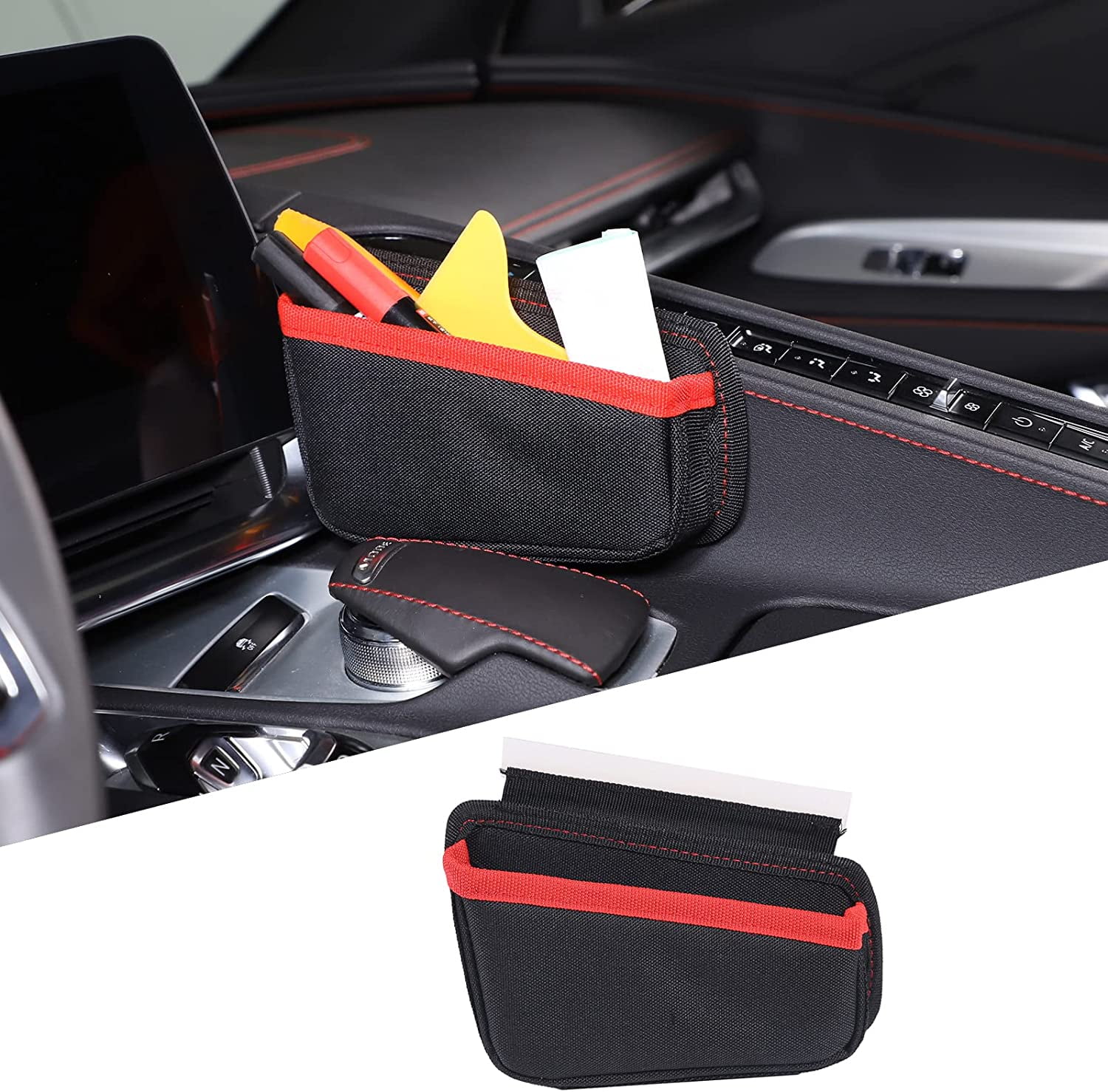 TINKI Center Console Side Storage Bag Fit for Chevrolet Corvette C8 ...