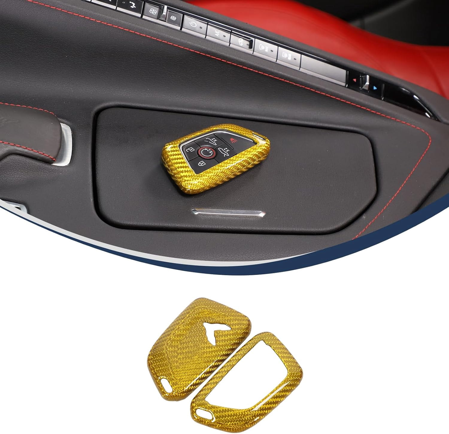 TINKI Corvette C8 Real Carbon Fiber Key Fob Case Cover Compatible with ...