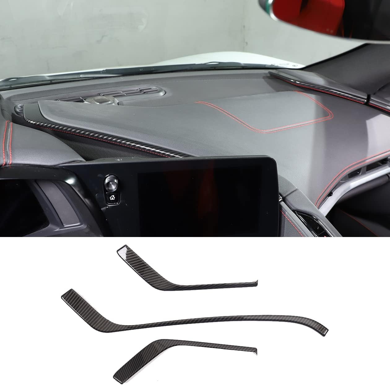 TINKI Dashboard Panel Trim Strip Compatible with Chevrolet Corvette C8 ...