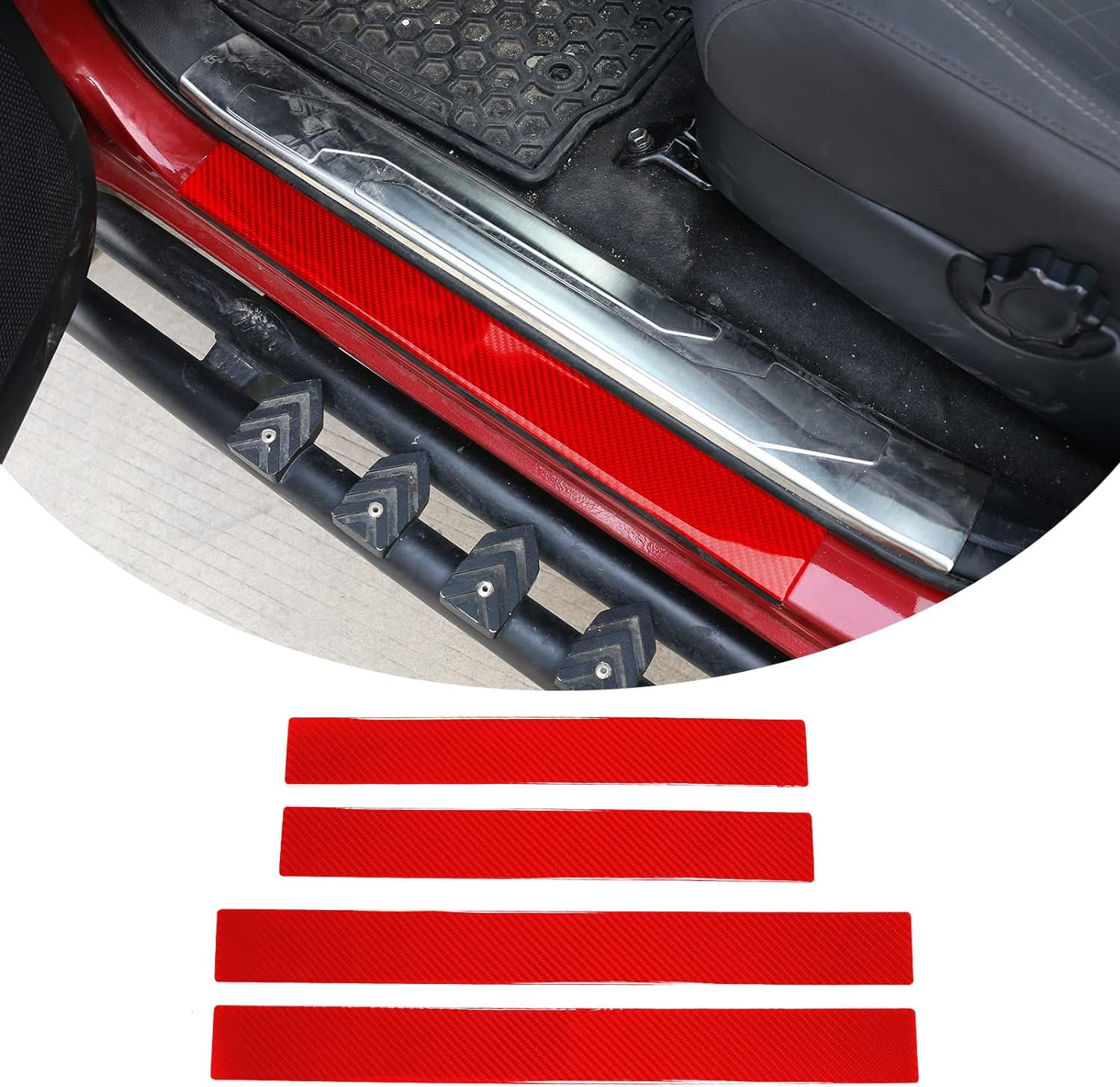 TINKI Door Sill Guard Fit for Toyota Tacoma 2015 2016 2017 2018 2019 ...