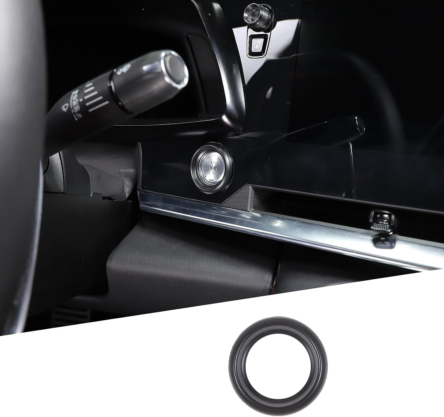 TINKI Engine Stop Push Start Button Cover Trims Fit for Chevrolet Corvette C8 Stingray 2020-2023 ...