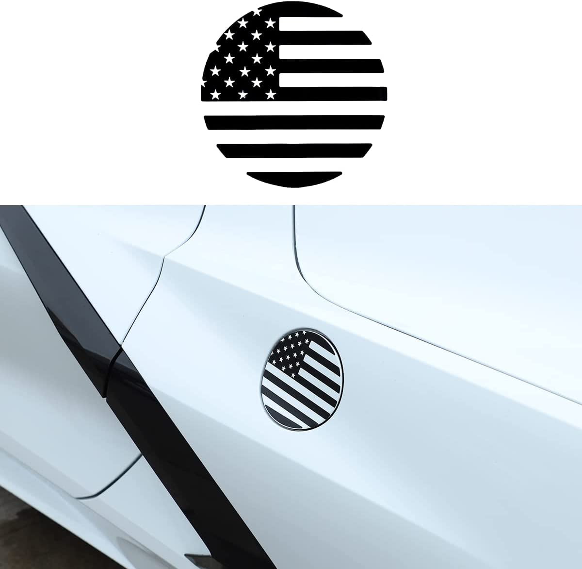 TINKI Fuel Tank Cap American Flag Decal Fit for Chevrolet Corvette C8 ...