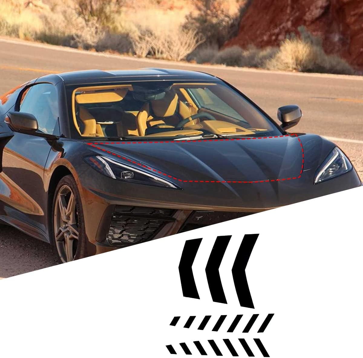 TINKI Mark Hood Decals Sticker Compatible with Chevrolet Corvette C8 ...