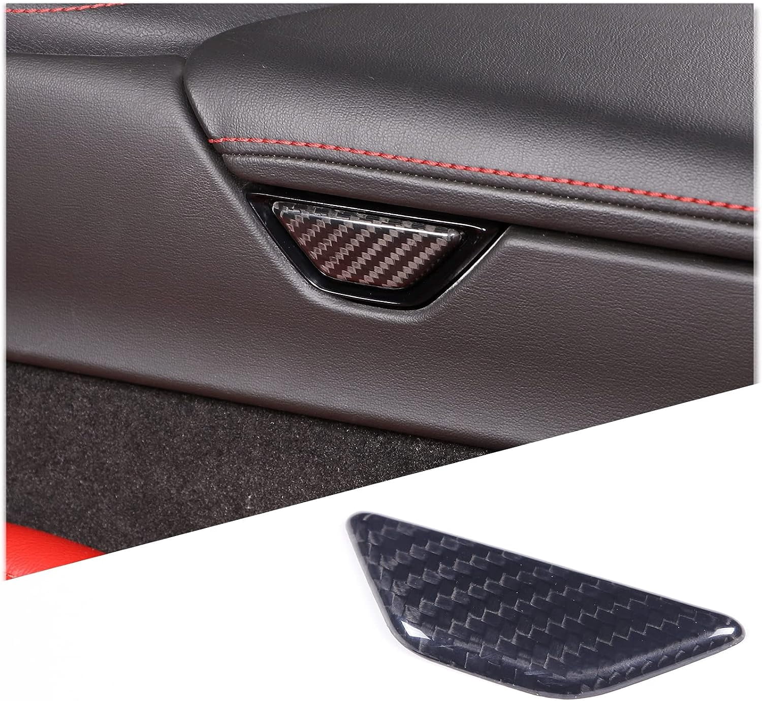 TINKI Real Carbon Fiber Armrest Box Handle Bowl Cover Trim Compatible ...