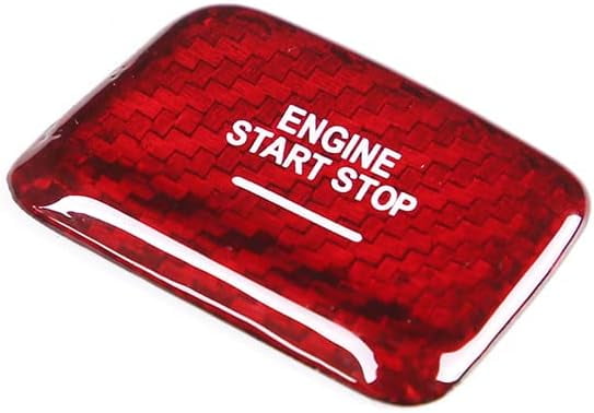 TINKI Real Carbon Fiber Car Engine Engine Start/Stop Push Start Button ...