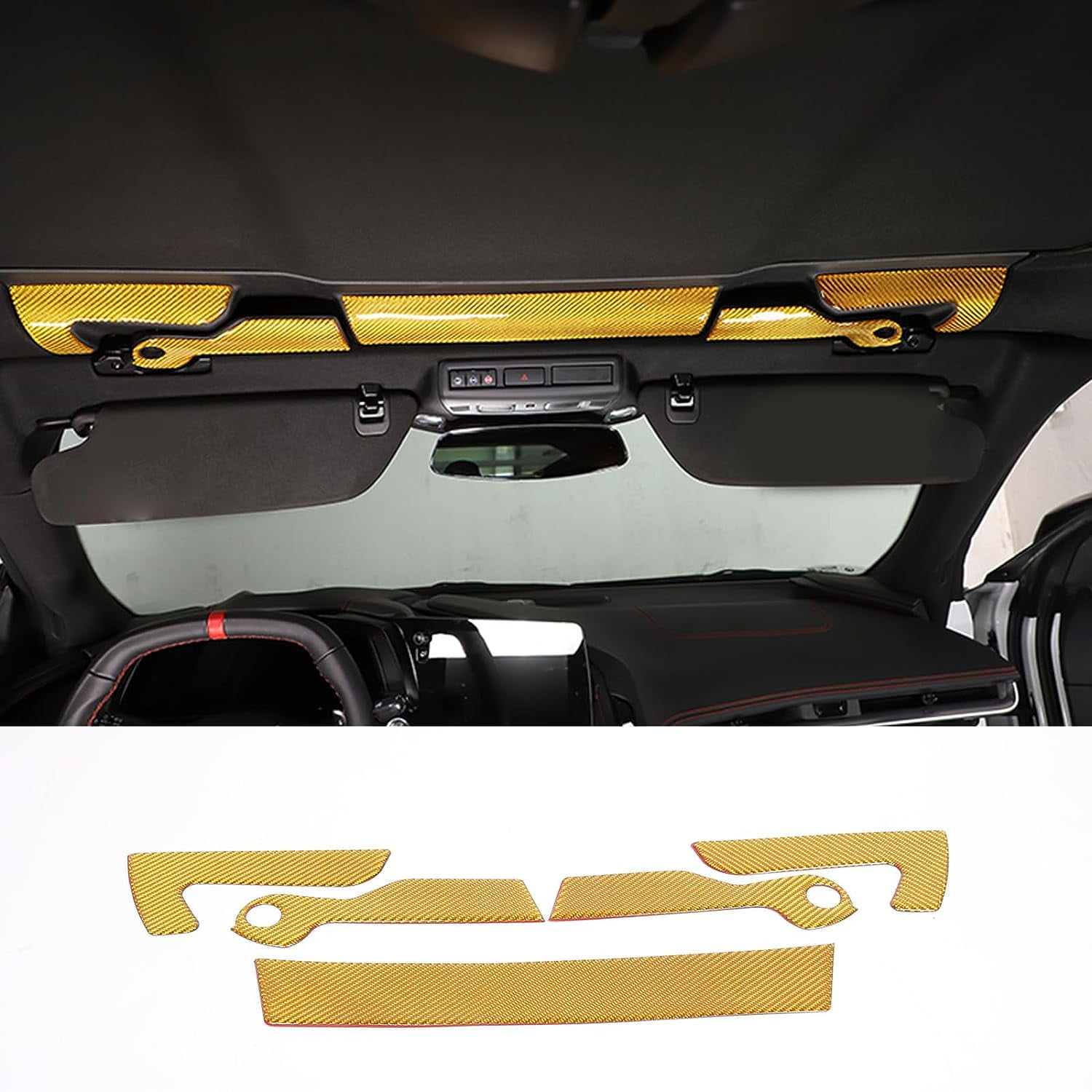 TINKI Real Carbon Fiber Car Roof Switch Panel Trim Sticker Compatible ...