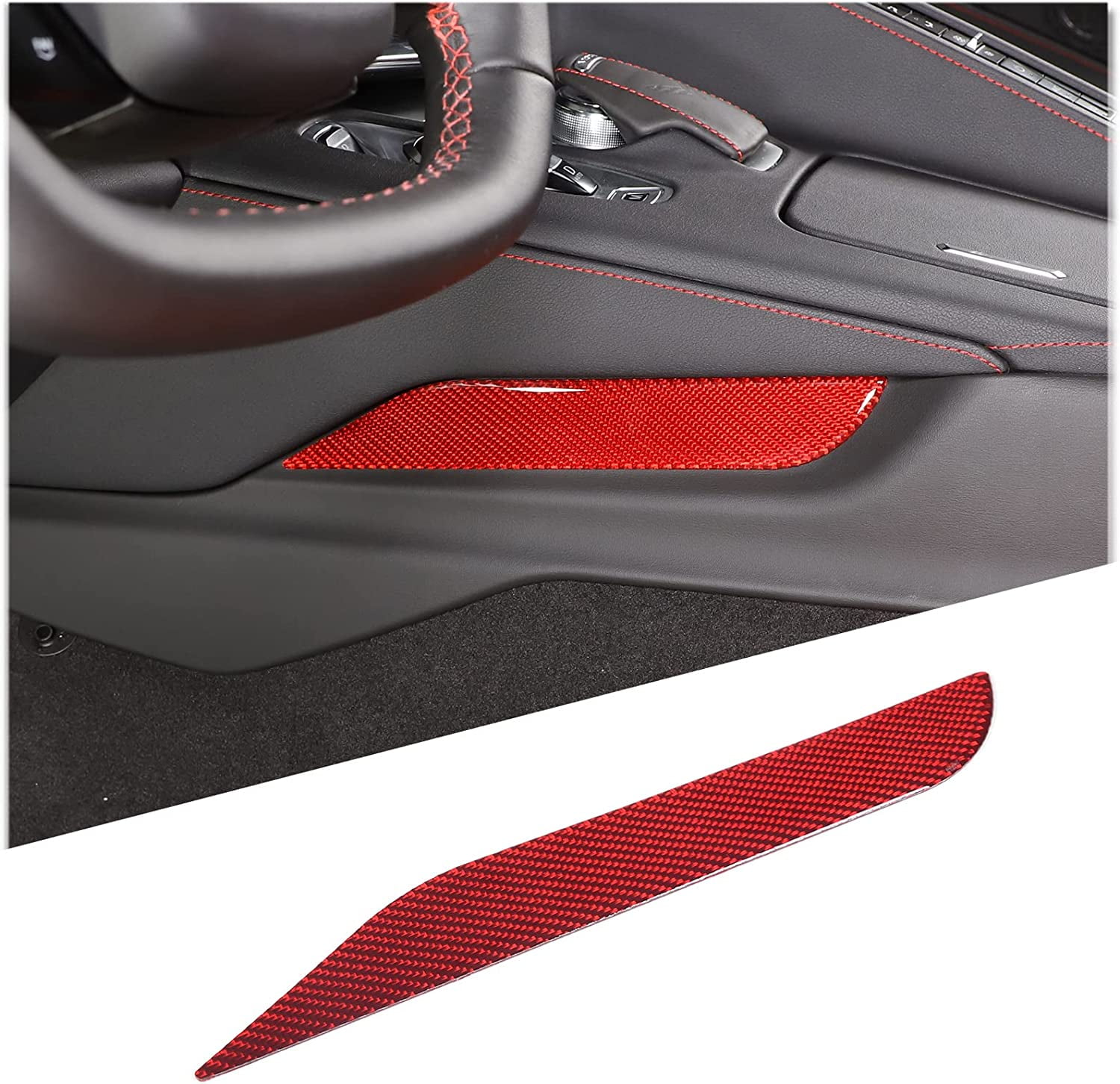 TINKI Real Carbon Fiber Center Console Left Trim Sticker Compatible ...