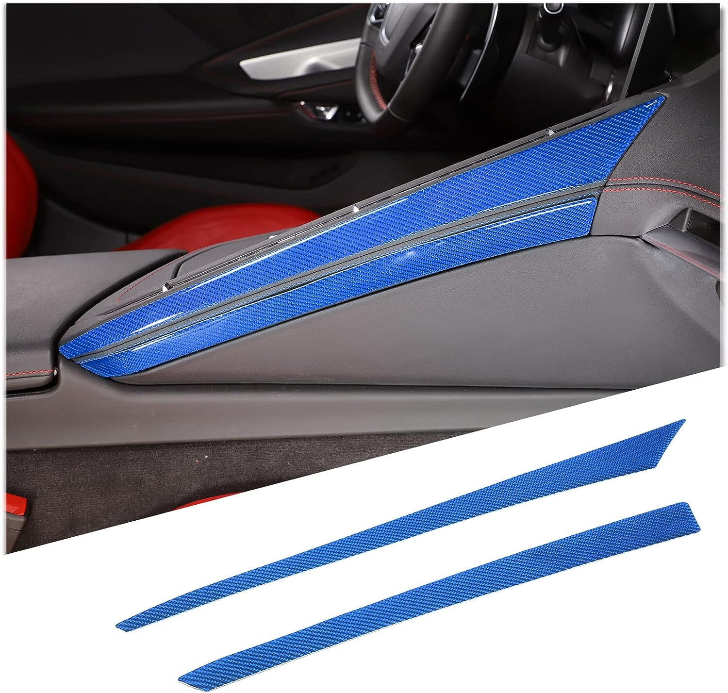TINKI Real Carbon Fiber Center Console Left Trim Sticker Compatible ...