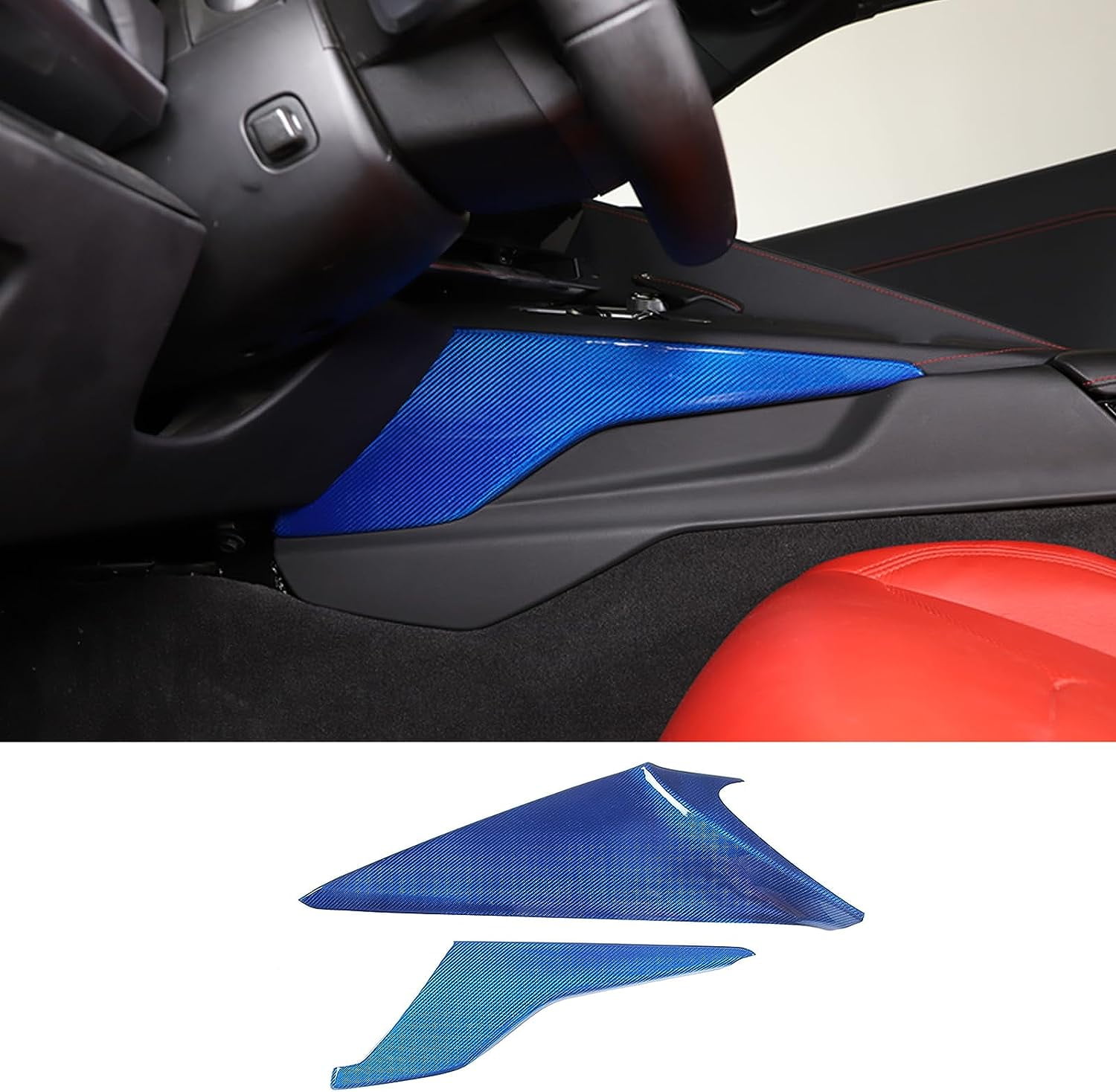 TINKI Real Carbon Fiber Center Console Side Panel Trim Cover Compatible ...