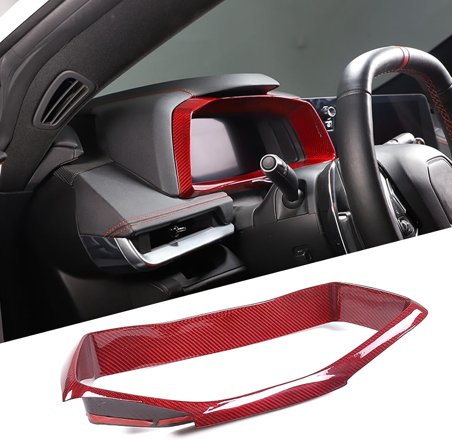 TINKI Real Carbon Fiber Dashboard Panel Trim Cover Frame Fit for ...