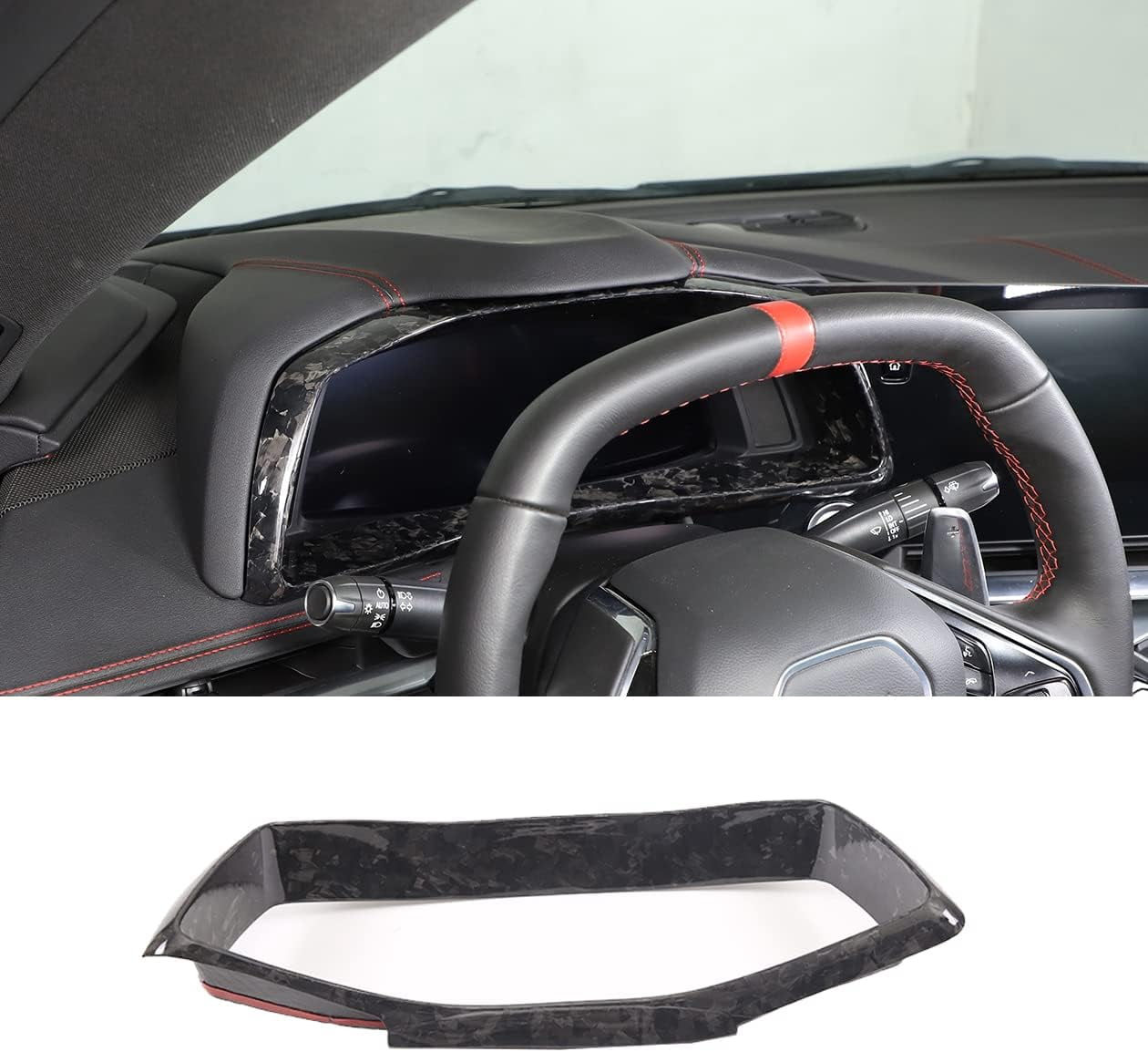 TINKI Real Carbon Fiber Dashboard Panel Trim Cover Frame Fit for ...