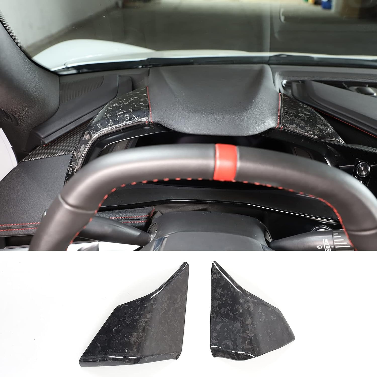 TINKI Real Carbon Fiber Dashboard Trim Cover Fit for Chevrolet Corvette ...