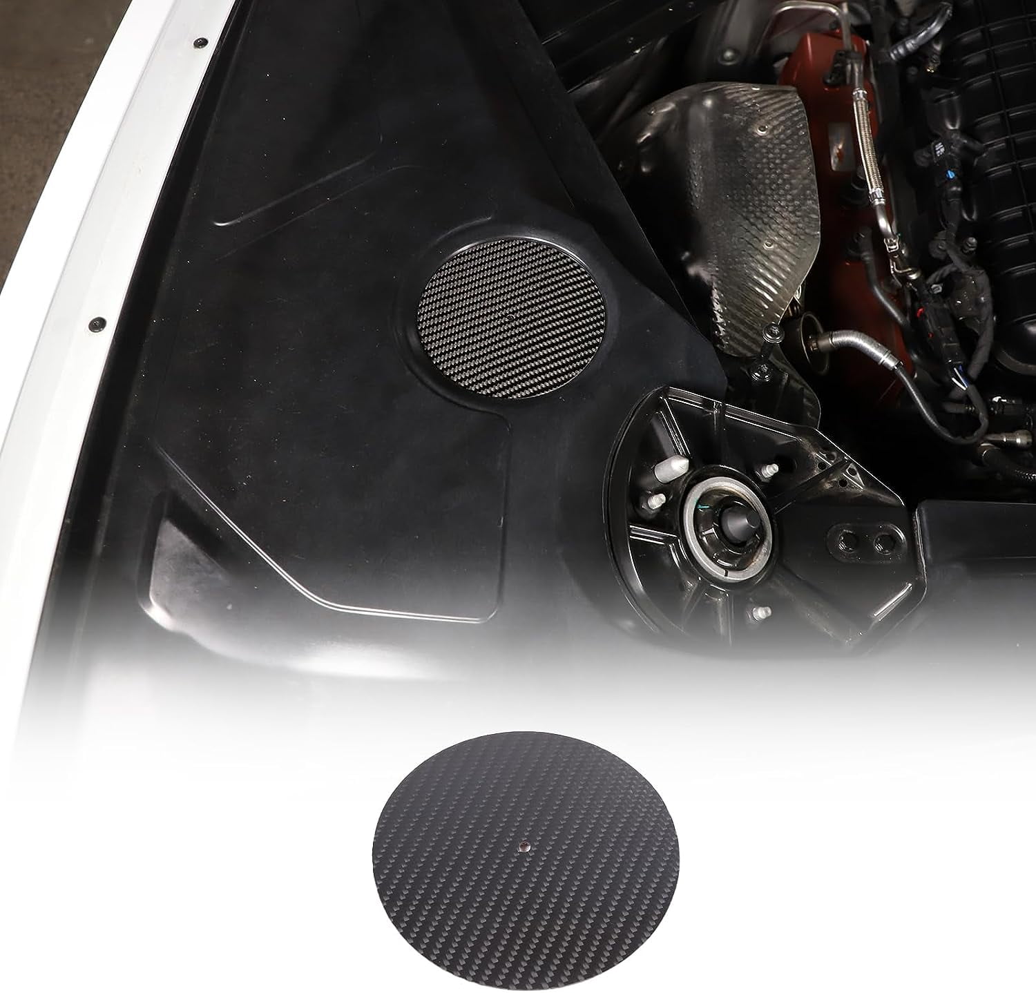 TINKI Real Carbon Fiber Engine Bay Side Panel Cover Trim Sticker ...