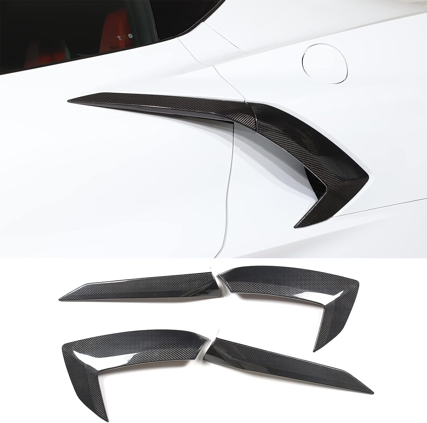 TINKI Real Carbon Fiber Exterior Body Side Air Outlet Cover Trim ...