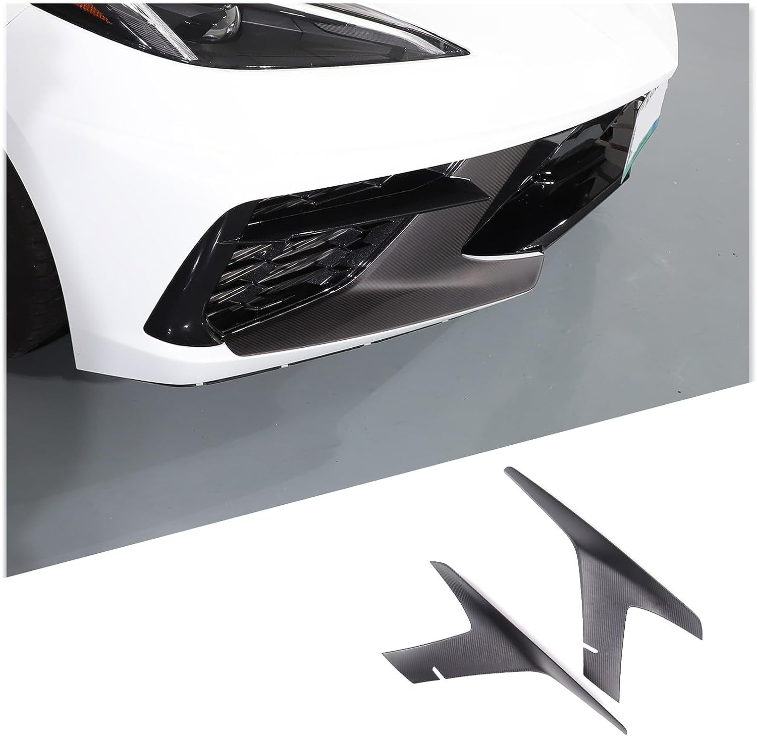 TINKI Real Carbon Fiber Front Bumper Bottom Corner Trim Cover Fit for ...