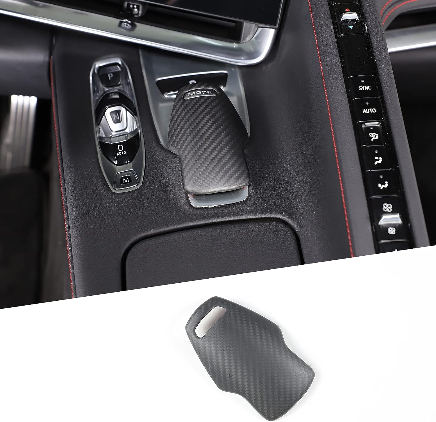TINKI Real Carbon Fiber Gear Shifter Head Cover Fit for Chevrolet ...
