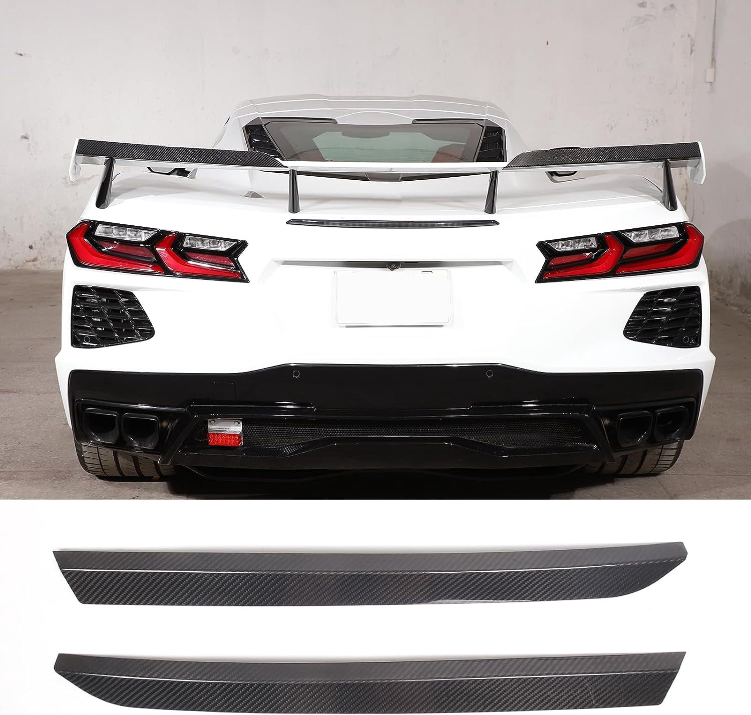TINKI Real Carbon Fiber High Wing Spoiler Trim Cover Compatible with ...