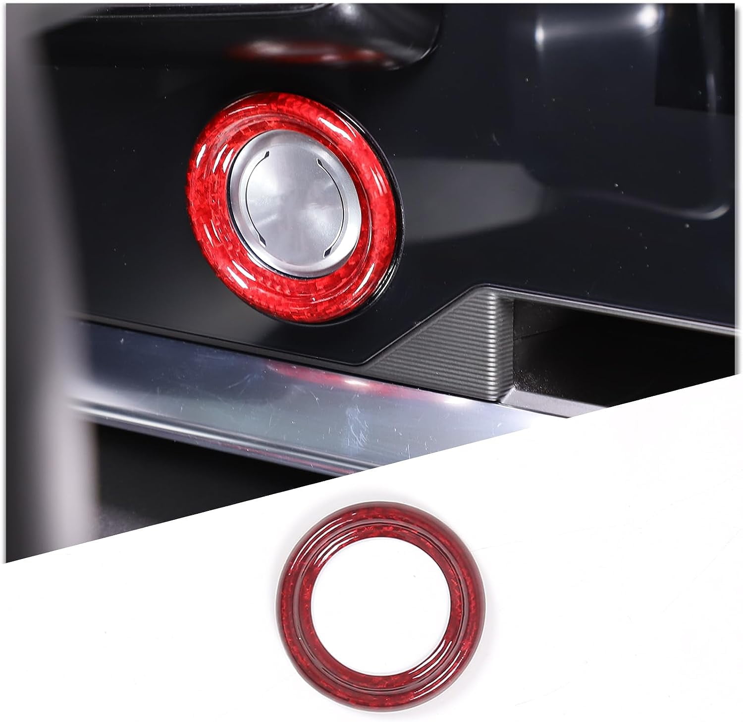 TINKI Real Carbon Fiber Ignition Starter Trim Ring Fit for Chevrolet ...