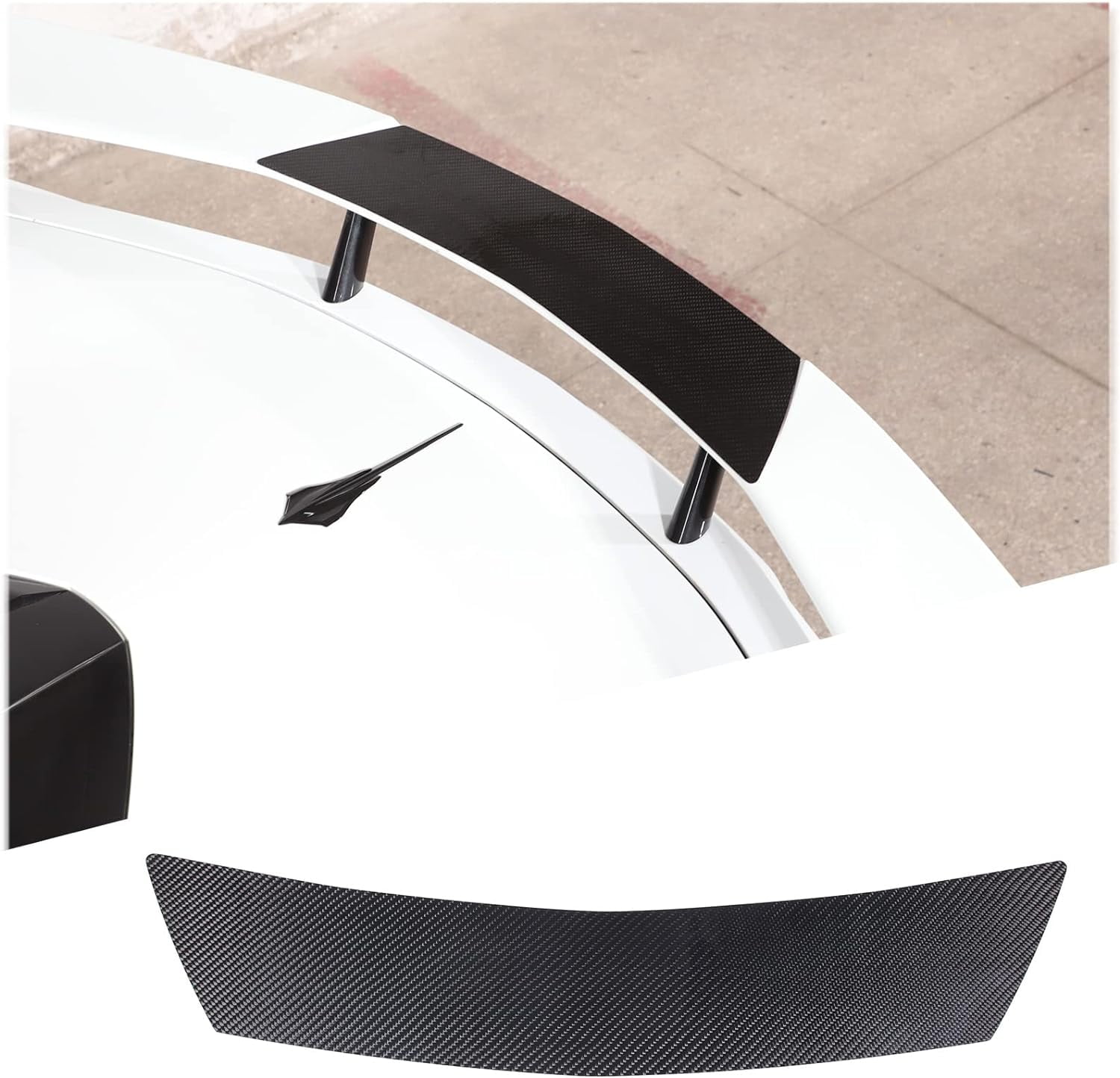 TINKI Real Carbon Fiber Rear Wing Panel Trim Cover Sticker Compatible ...