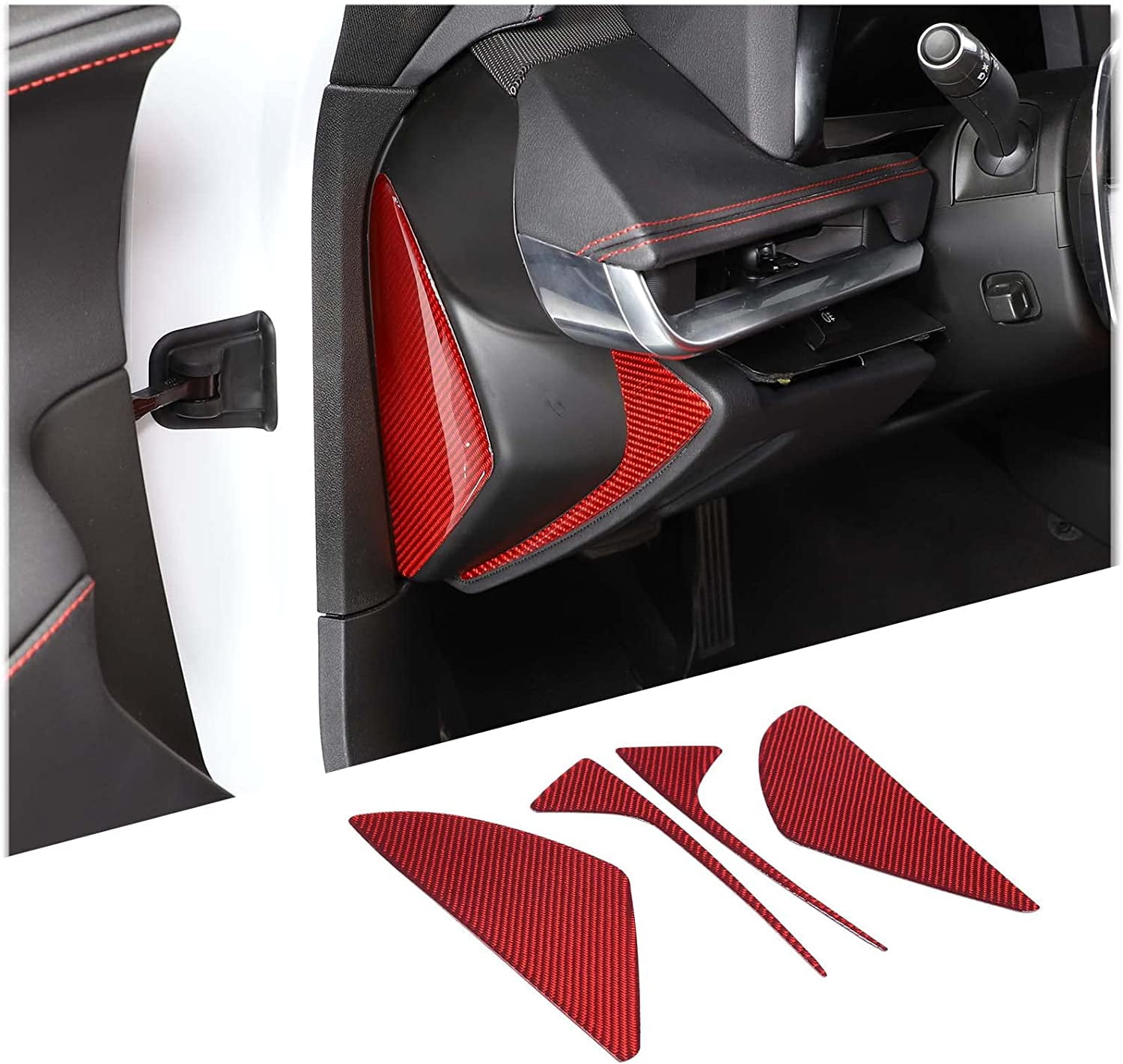 TINKI Real Carbon Fiber Side Door Body Bump Panel Protector Cover Trim ...