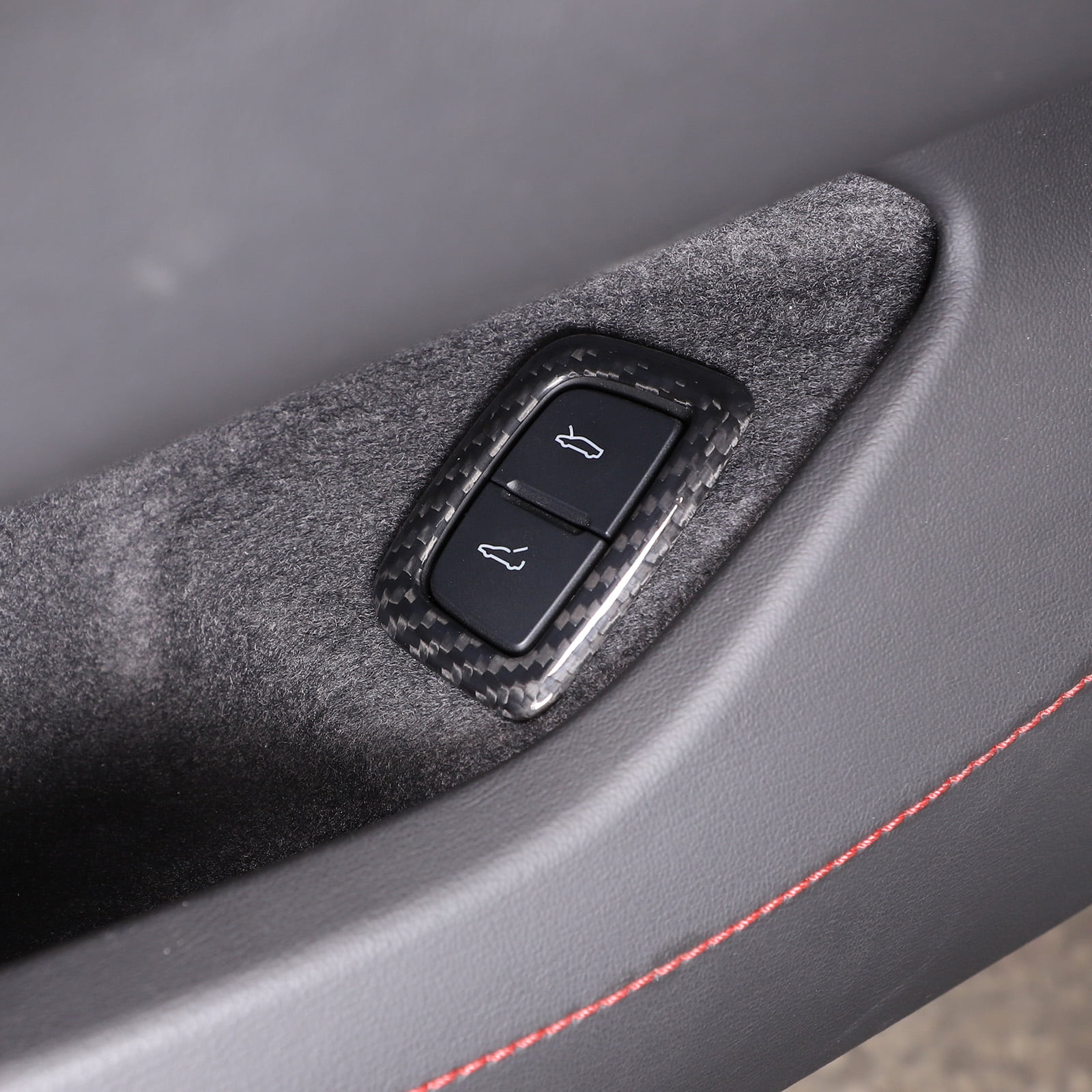 TINKI Real Carbon Fiber Trunk Switch Button Cover Trims Compatible with ...