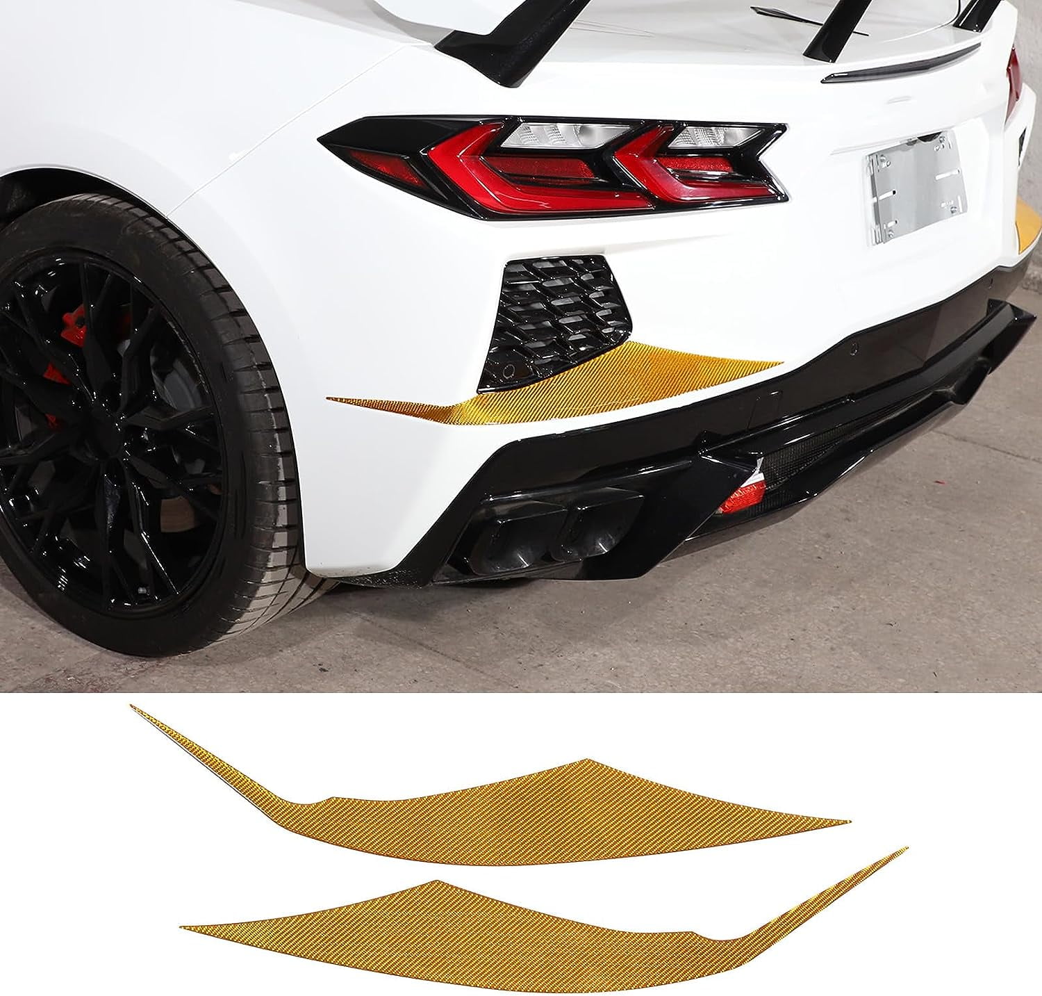 TINKI Rear Carbon Fiber Rear Air Intake Vent Trim Compatible with ...