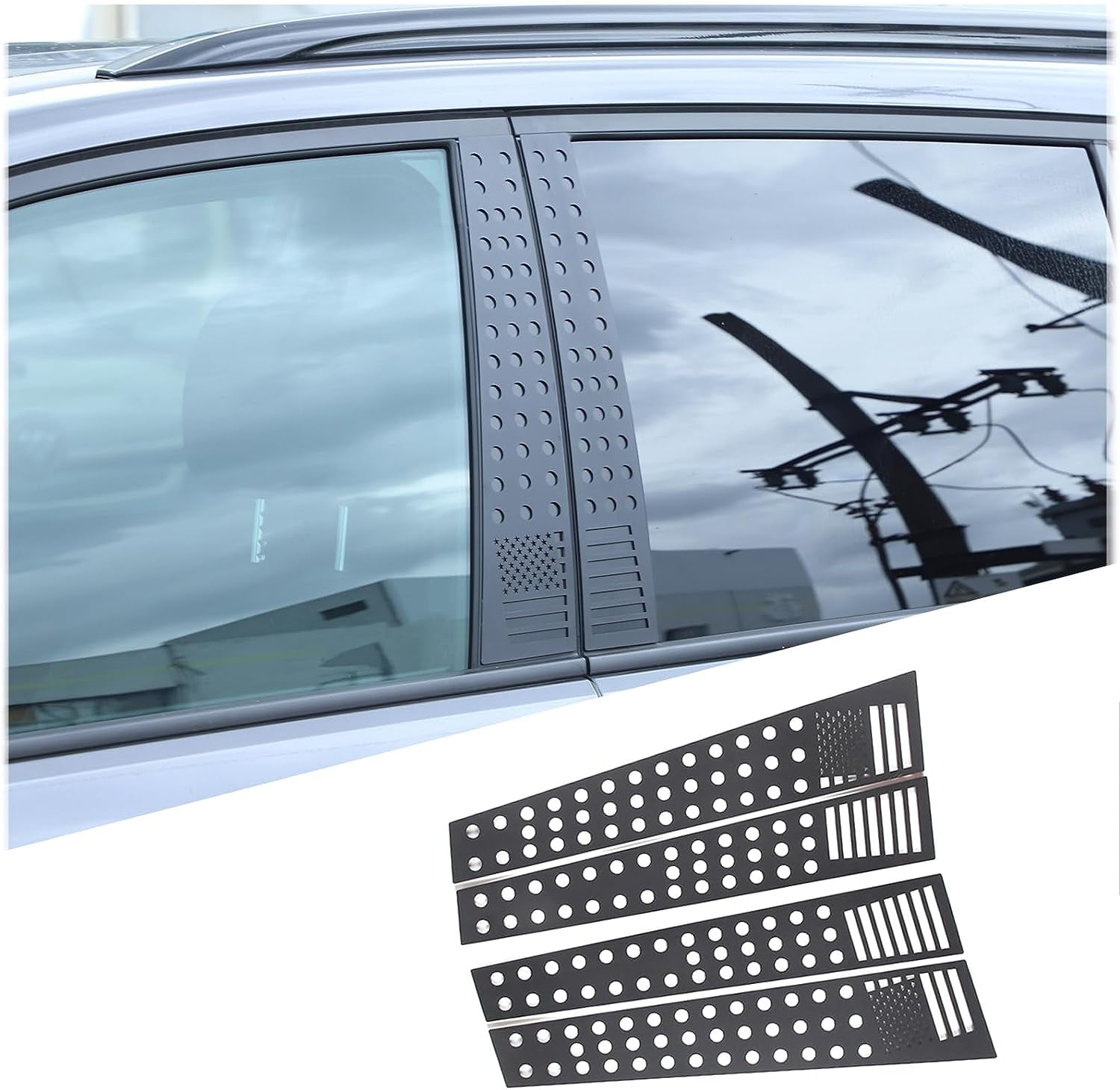 TINKI Rear Door Window Panel Cover Decoration for Honda Pilot 2016-2022 ...