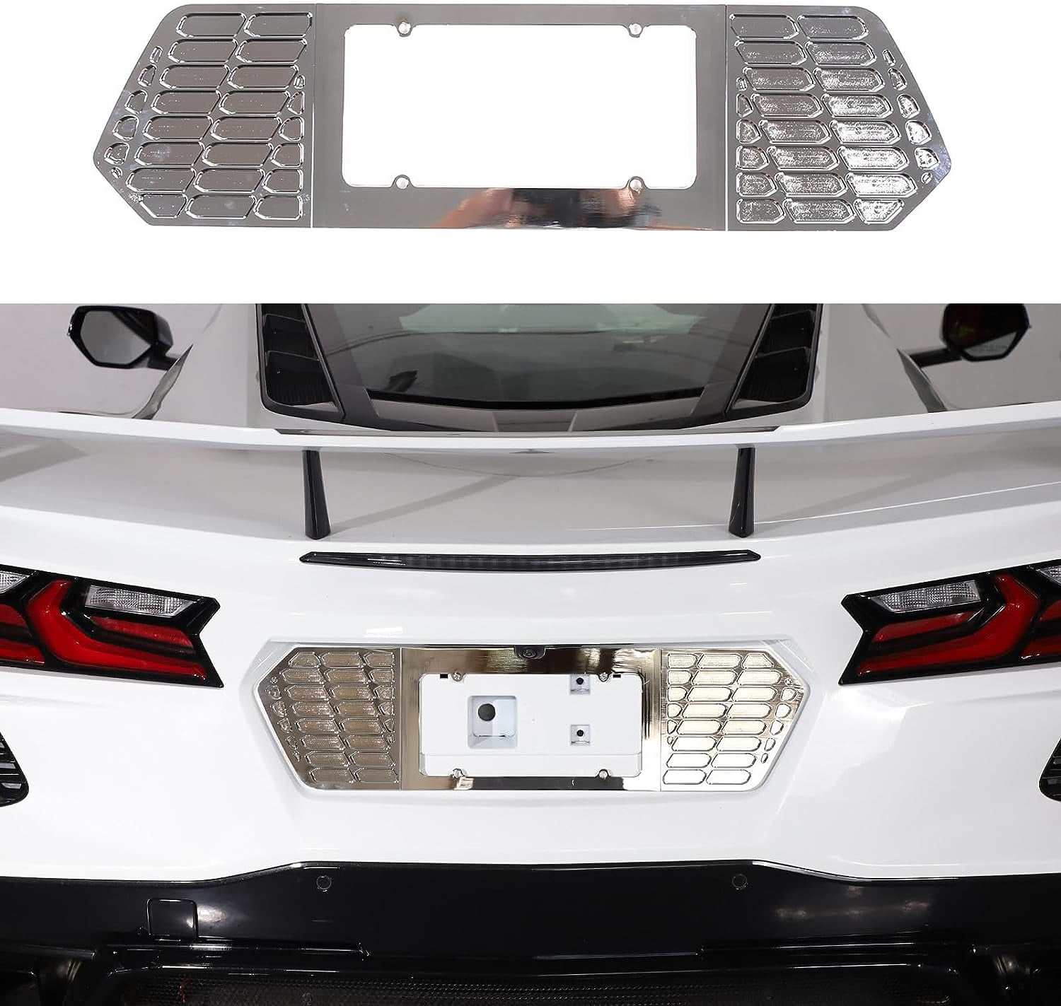 TINKI Rear License Frame Compatible with Chevrolet Corvette C8 2020 ...