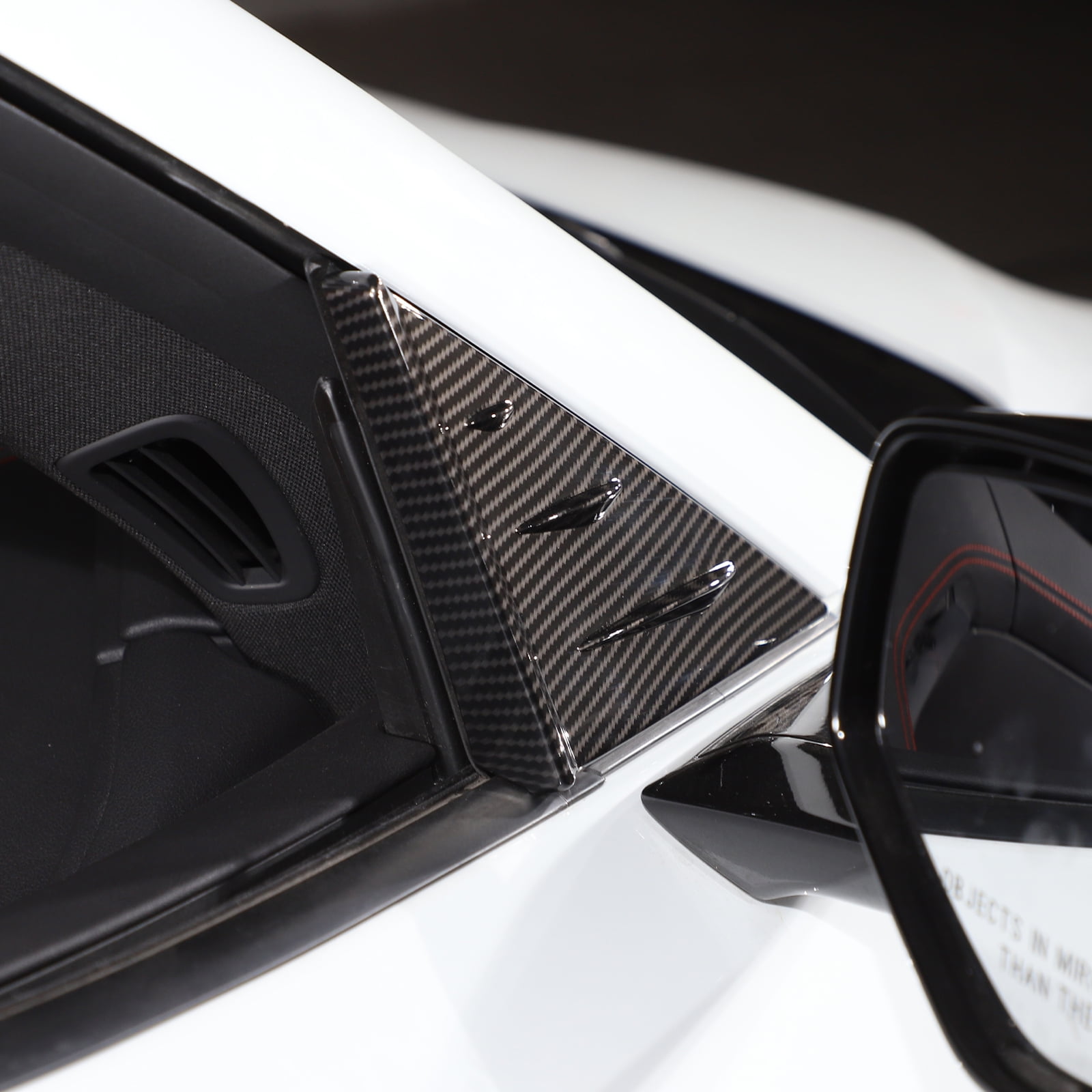 TINKI Rearview Mirror Side Spoiler Trim Cover Compatible with Chevrolet Corvette C8 2020 2023 Channel The Car Air Reduce The Wind Noise Inside The