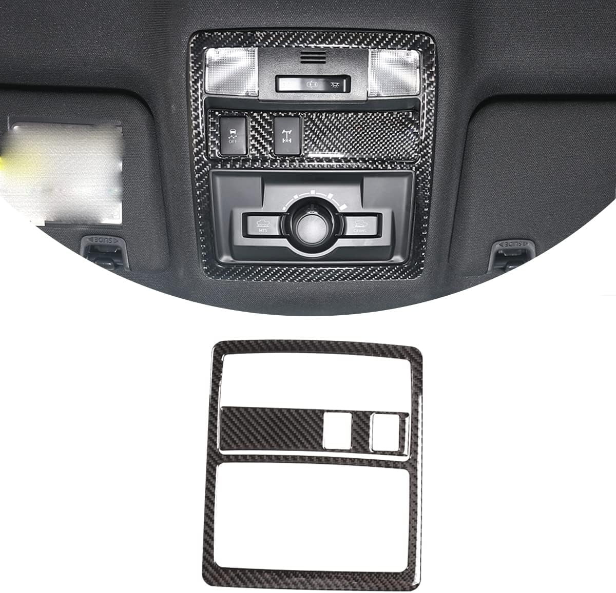 TINKI Soft Carbon Fiber 3D Sticker Inner Front Row Roof Reading Light ...