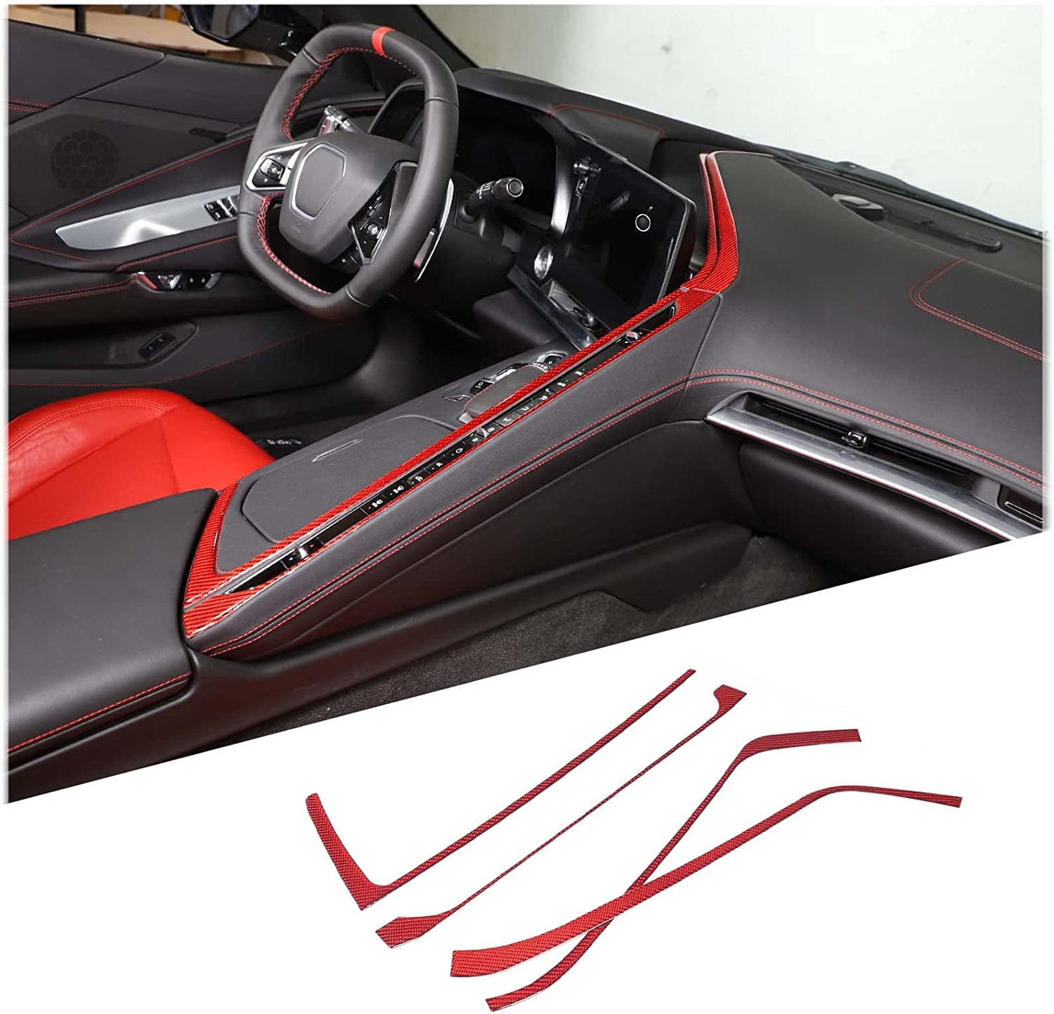TINKI Soft Carbon Fiber Air Conditioner Switch Panel Trim Strip Fit for ...
