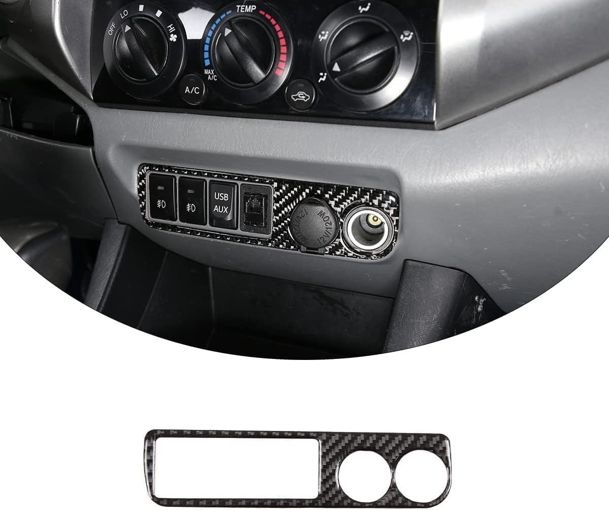 TINKI Soft Carbon Fiber Car Central Control Power Socket Trim Sequins ...