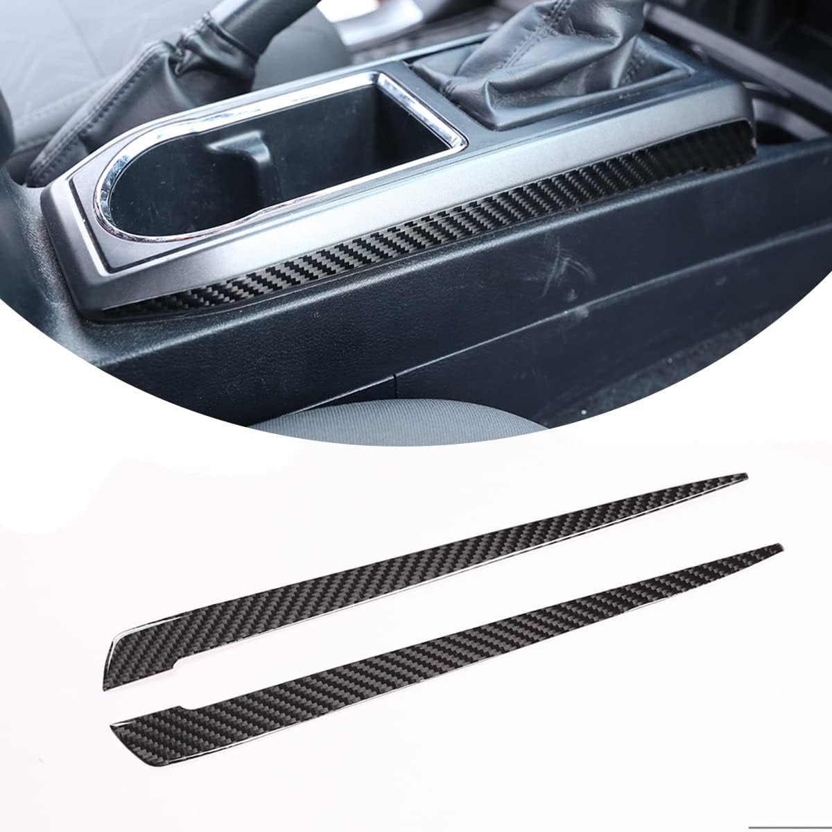 TINKI Soft Carbon Fiber Car Gear Shift Decorative Strip Sticker Trim ...
