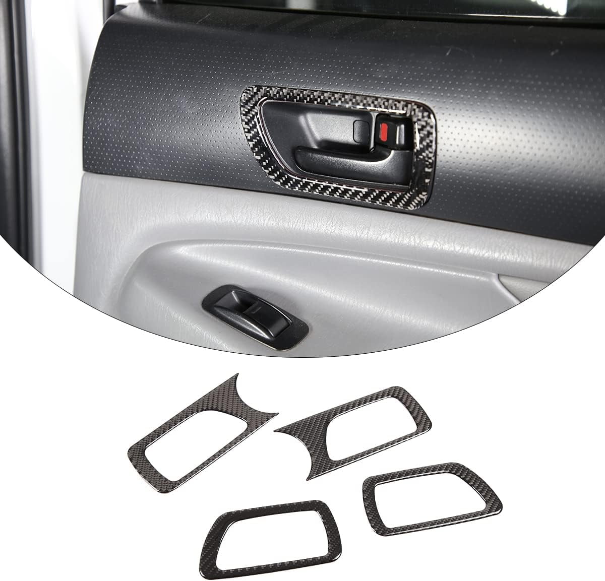 TINKI Soft Carbon Fiber Car Inner Door Handle Frame Sticker Trim Fit ...