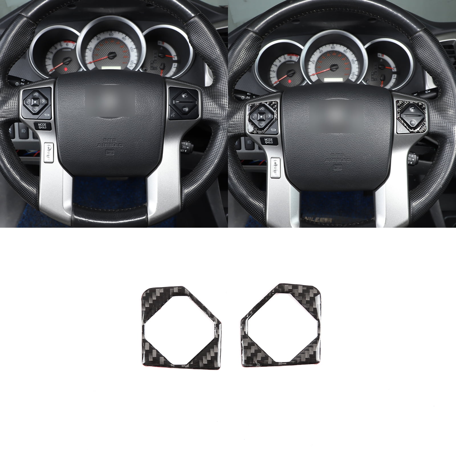 TINKI Soft Carbon Fiber Car Steering Wheel Button Frame, Steering Wheel ...