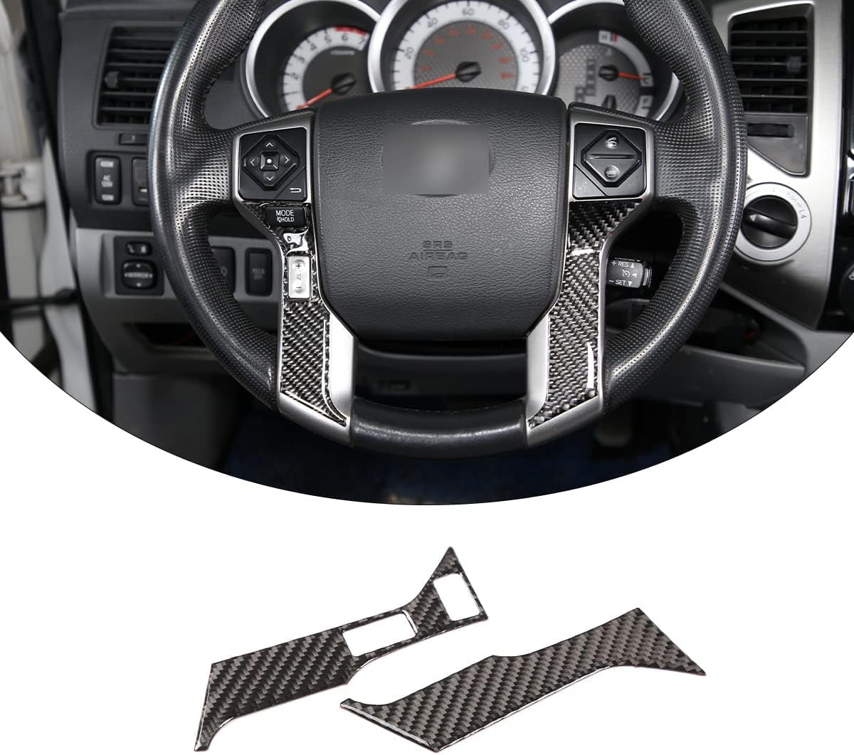 TINKI Soft Carbon Fiber Car Steering Wheel Button Frame, Steering Wheel ...