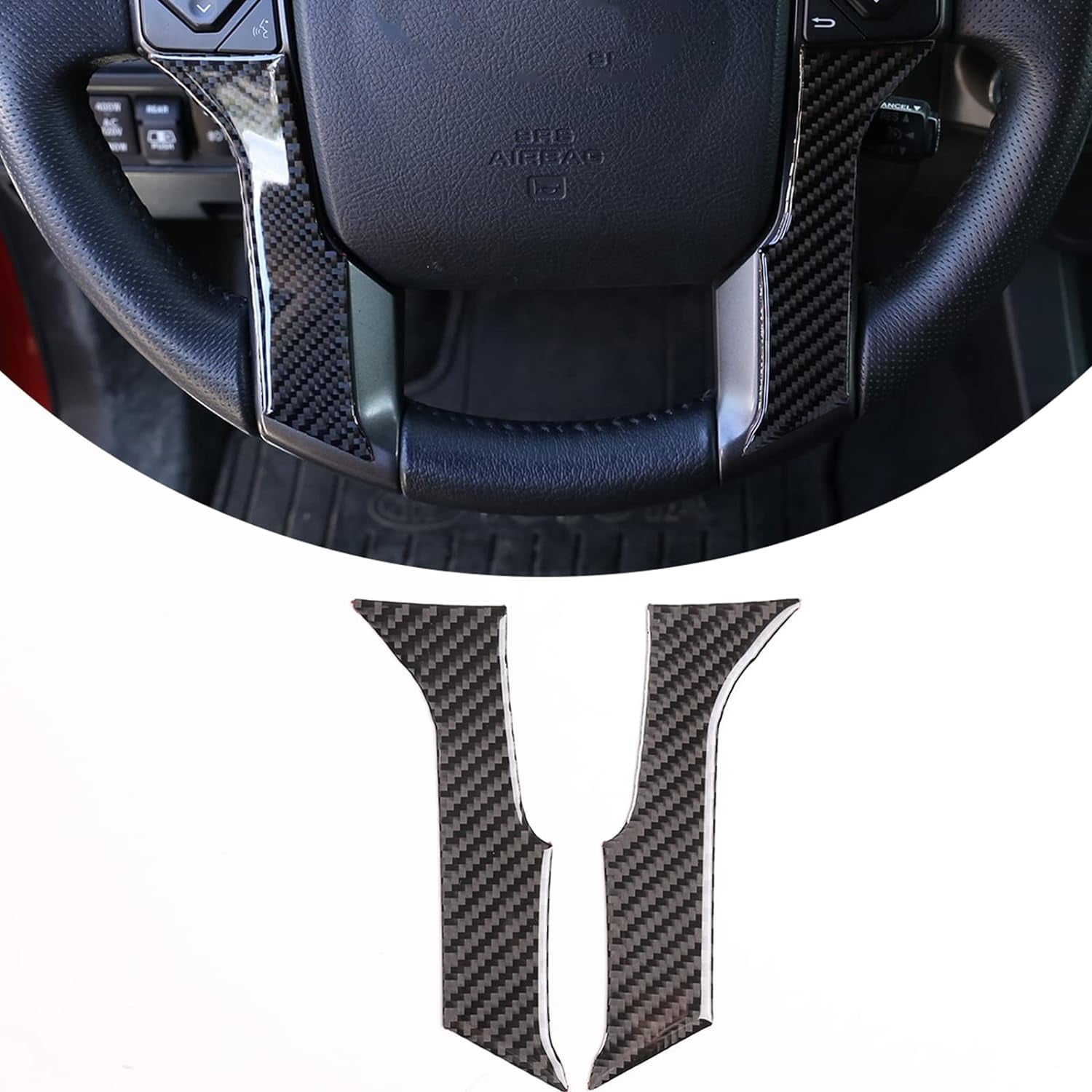 TINKI Soft Carbon Fiber Car Steering Wheel Button Frame,Steering Wheel ...