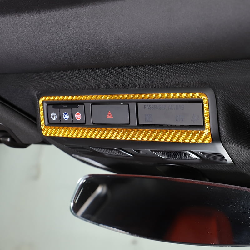 TINKI Soft Carbon Fiber Center Console Warning Light Switch Sticker ...