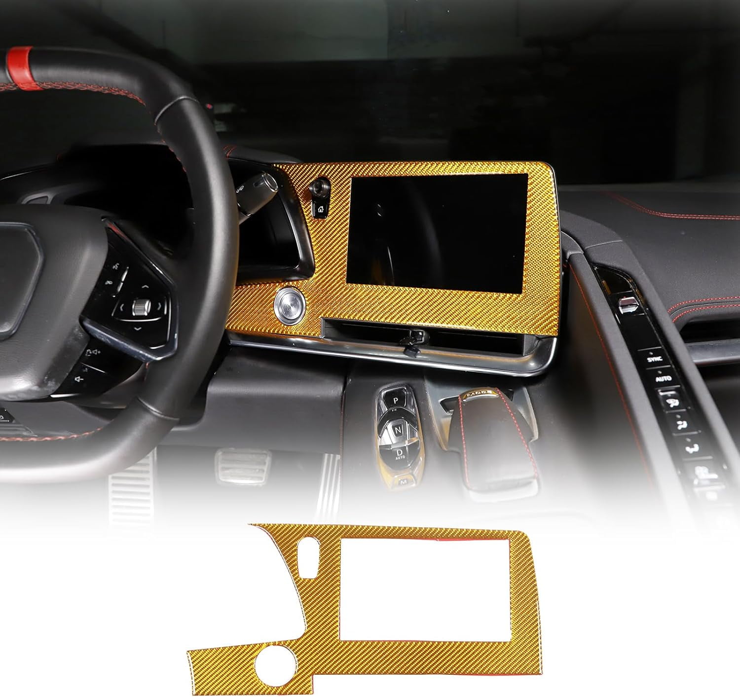 TINKI Soft Carbon Fiber GPS Screen Frame Compatible with Chevrolet ...
