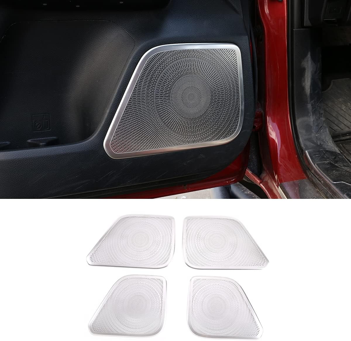 TINKI Stainless Steel Car Interior Protective Speaker Cover Trim ...