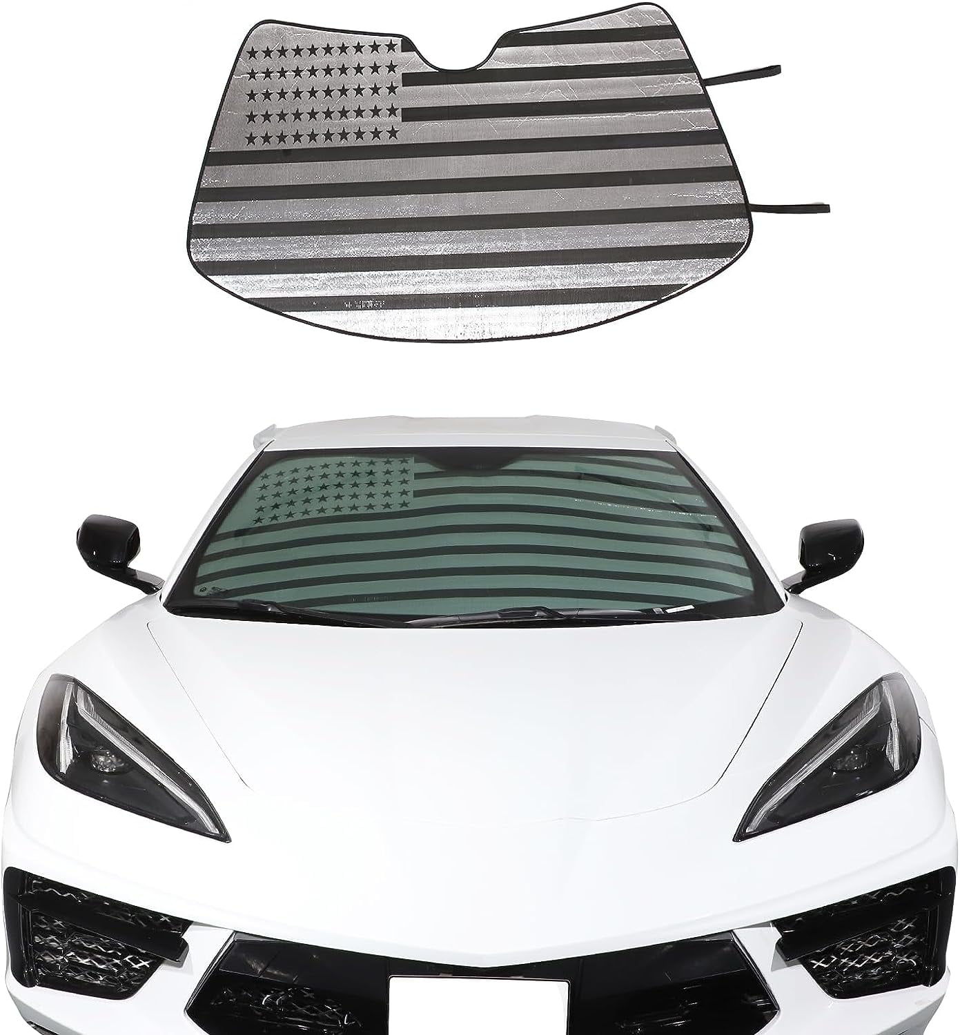 TINKI Windshield Sunshade Fit for Chevrolet Corvette C8 2020-2023 ...